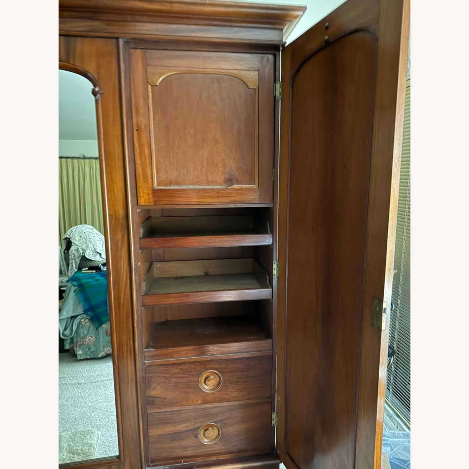 1870 English Oak Armoire - AptDeco