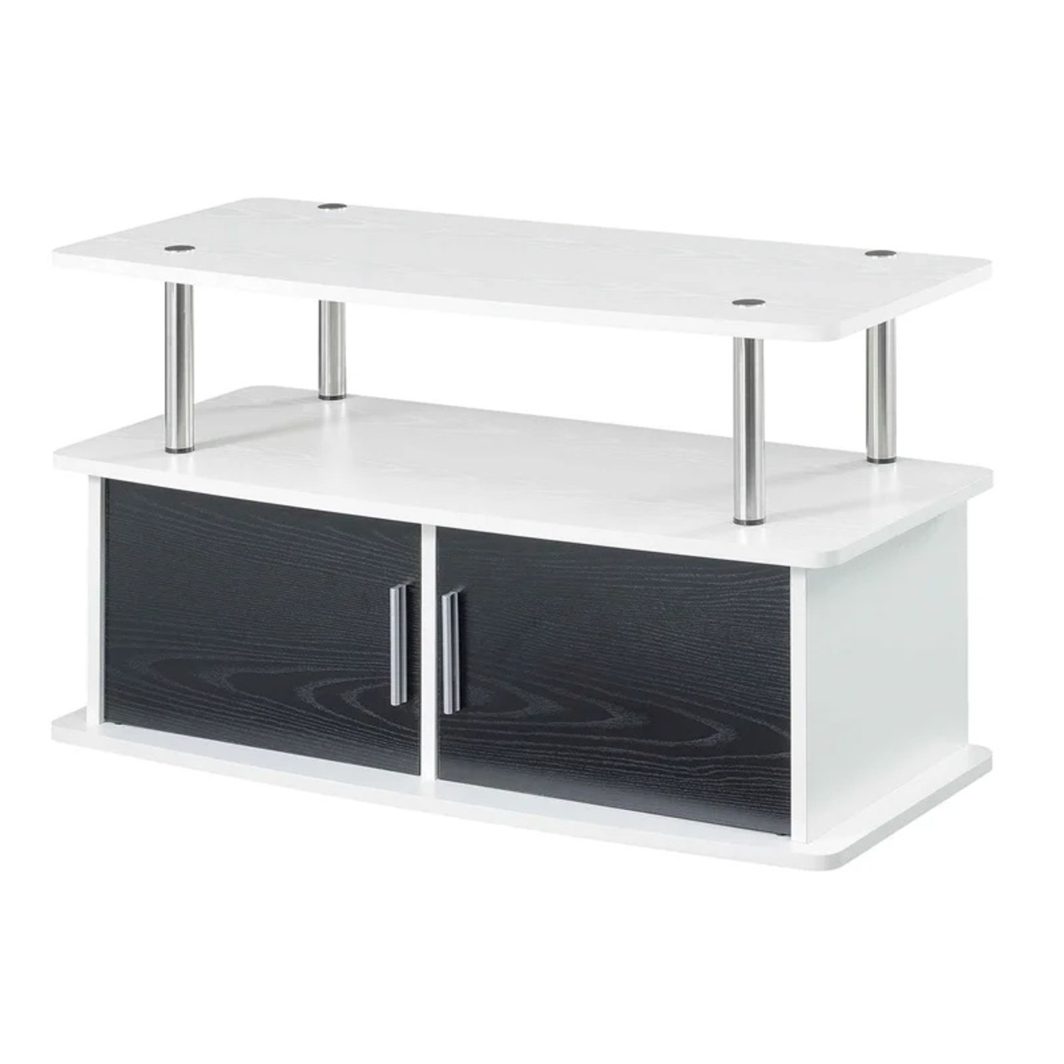 Black & White 2 Door TV Stand - AptDeco