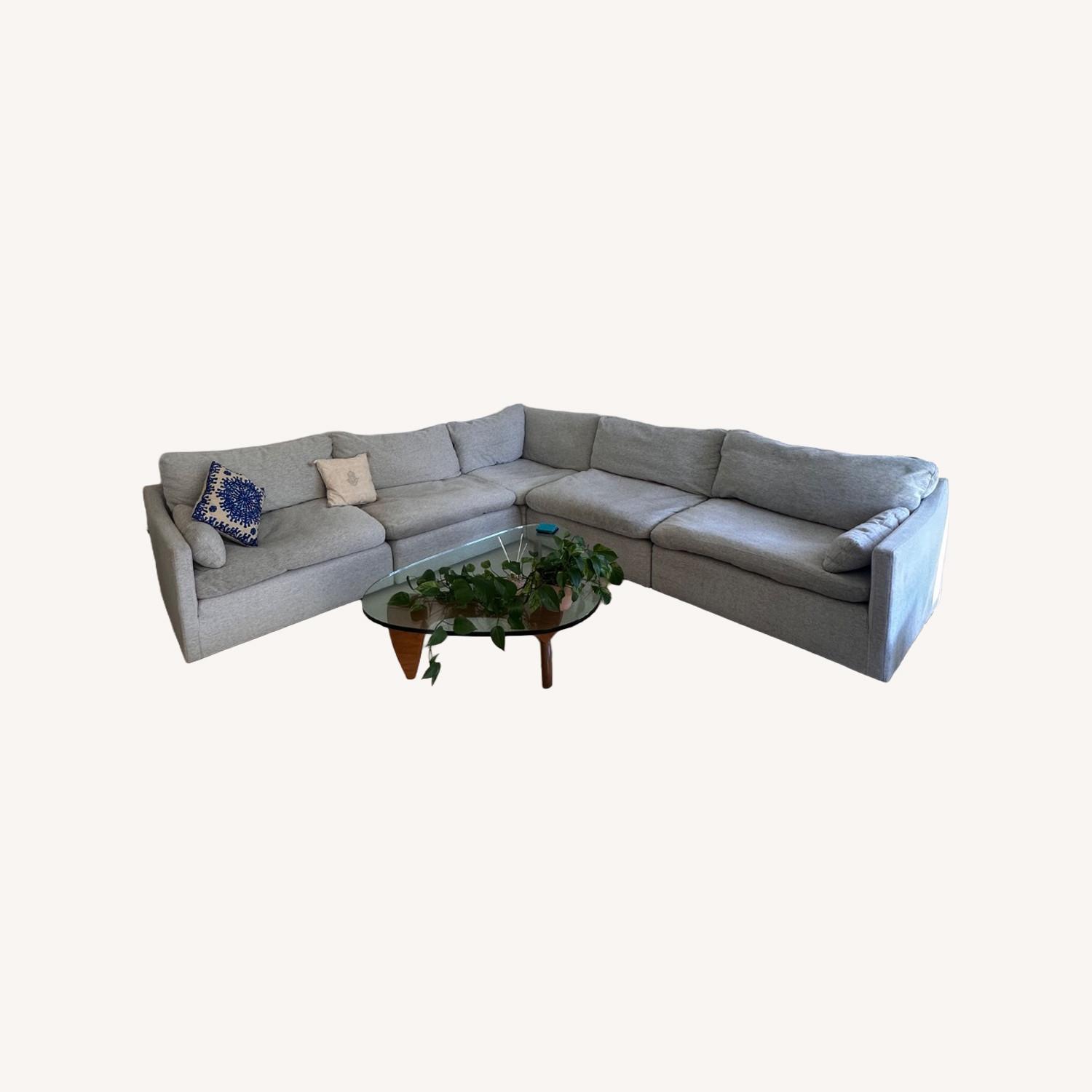 Light Grey Modular Sectional Sofa - AptDeco