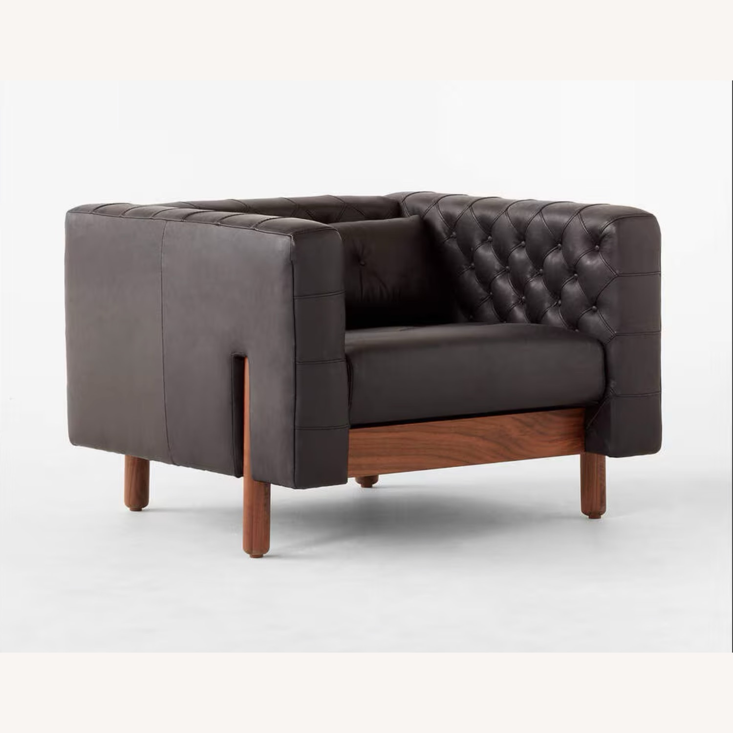 CB2 Black Leather Marconi Accent Chairs - AptDeco