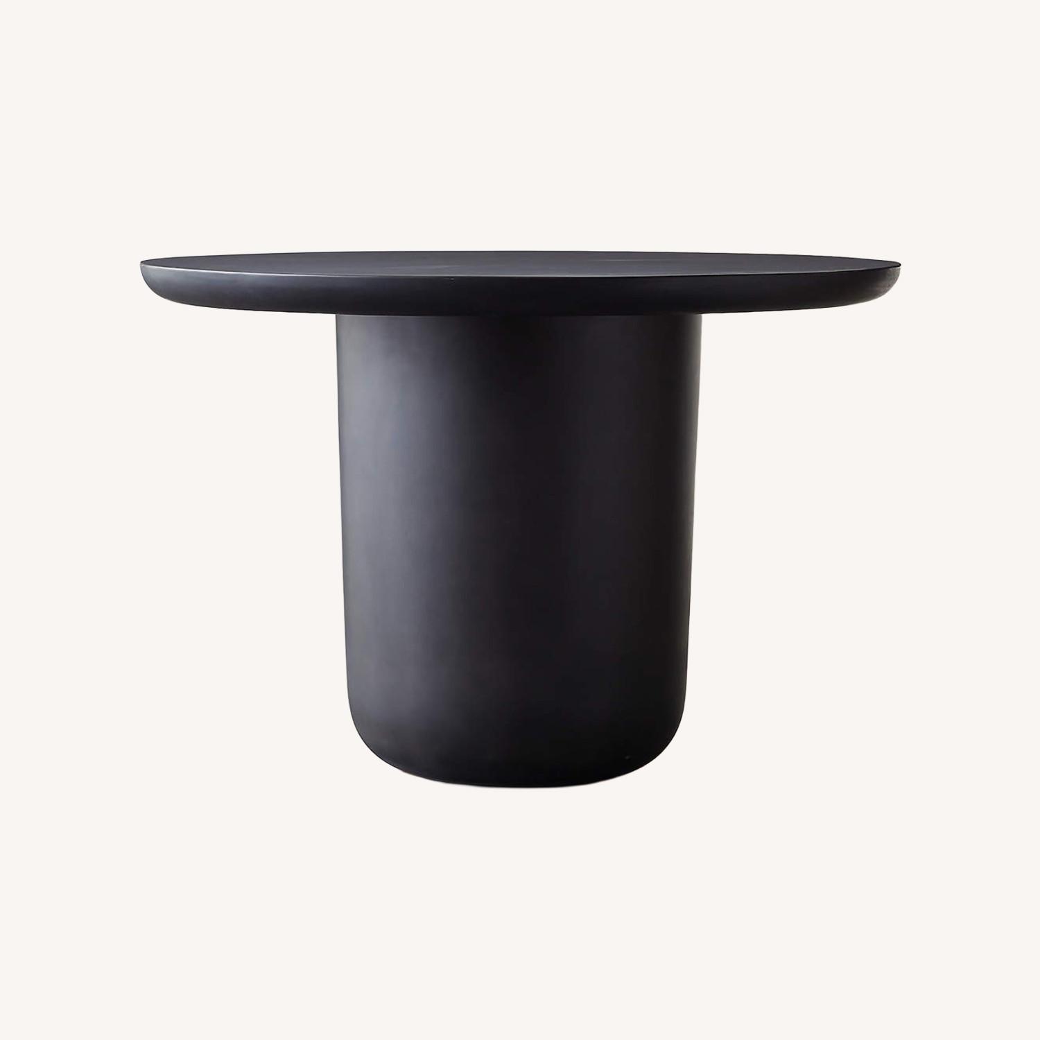 CB2 Black Concrete Dining Table - AptDeco