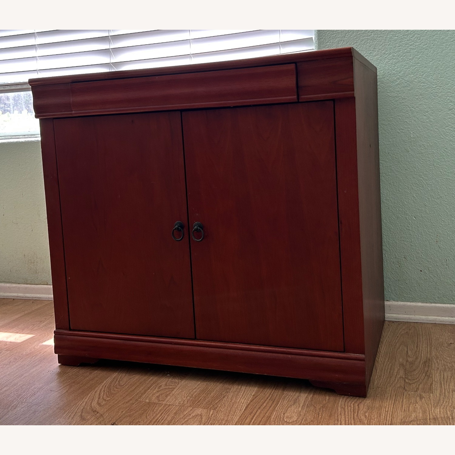 Vintage Cherry Wood Executive Desk W Return - AptDeco