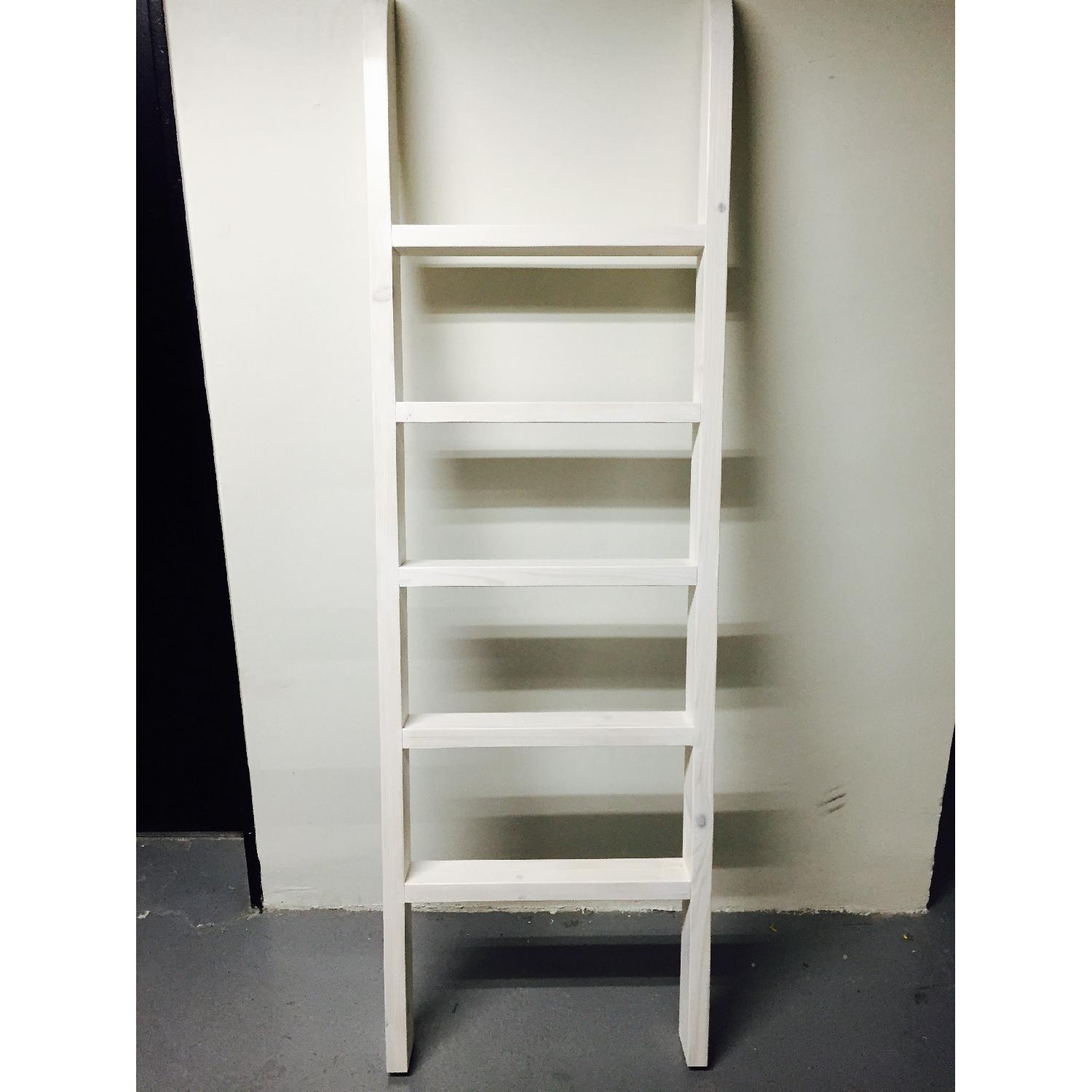 White Wash Wooden Tall Ladders - AptDeco