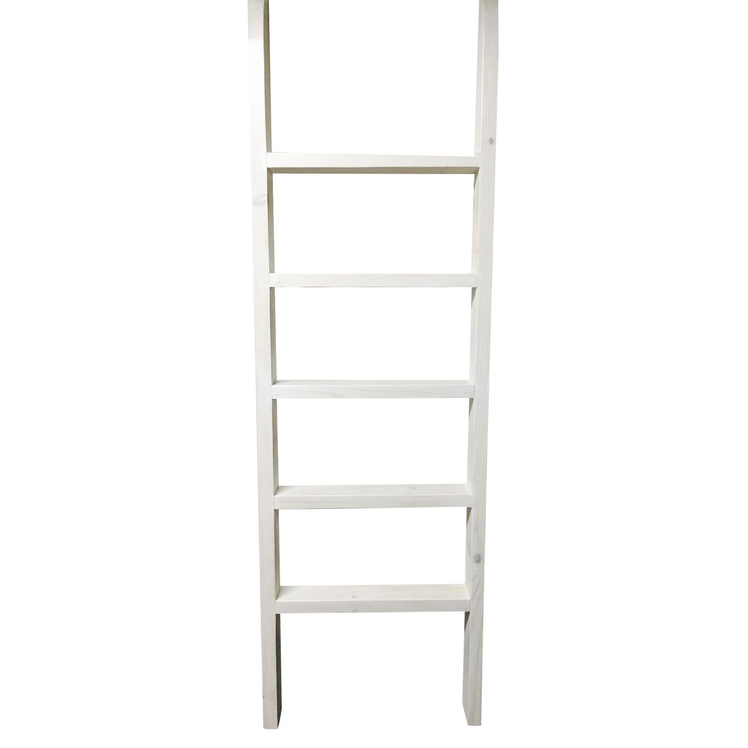 White Wash Wooden Tall Ladders - AptDeco