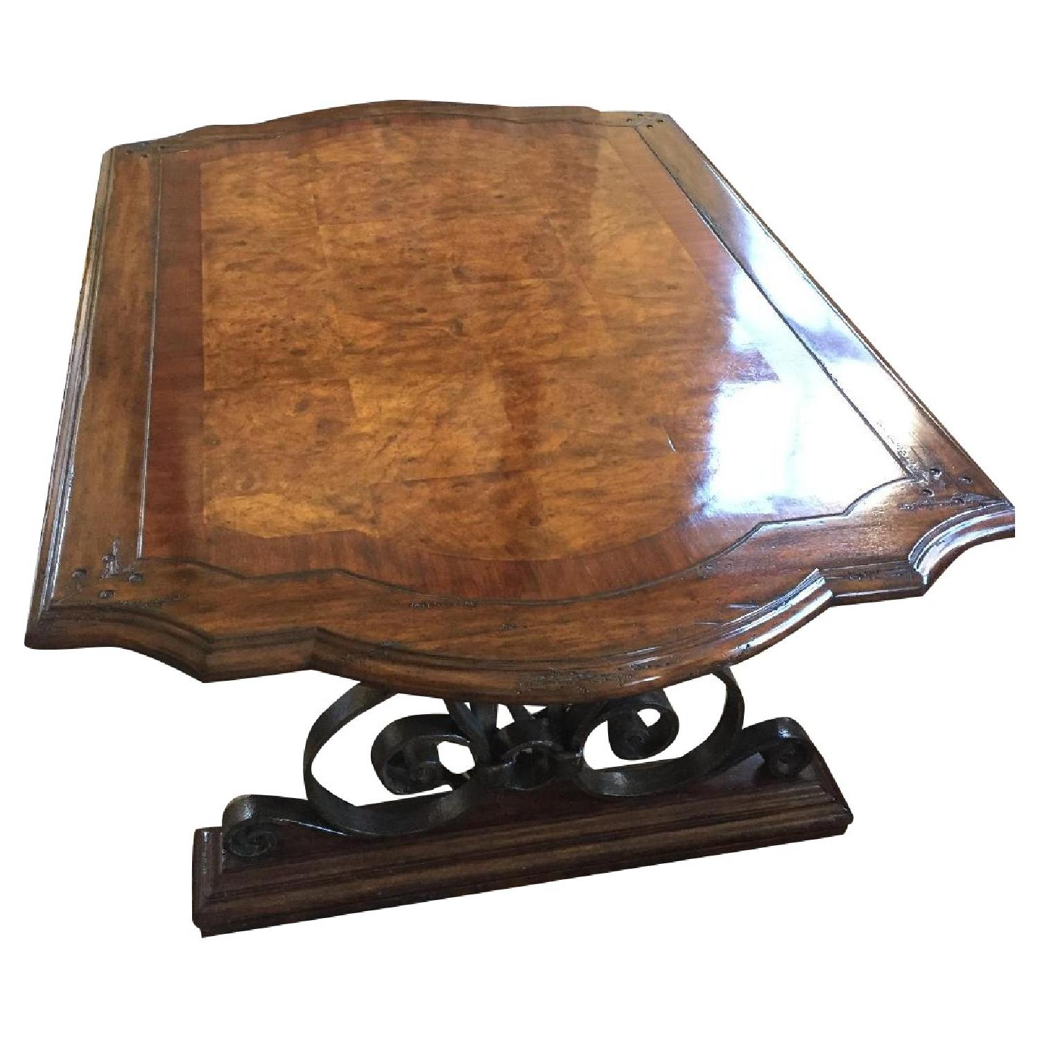 Marge Carson Wood & Steel Cocktail Table - AptDeco