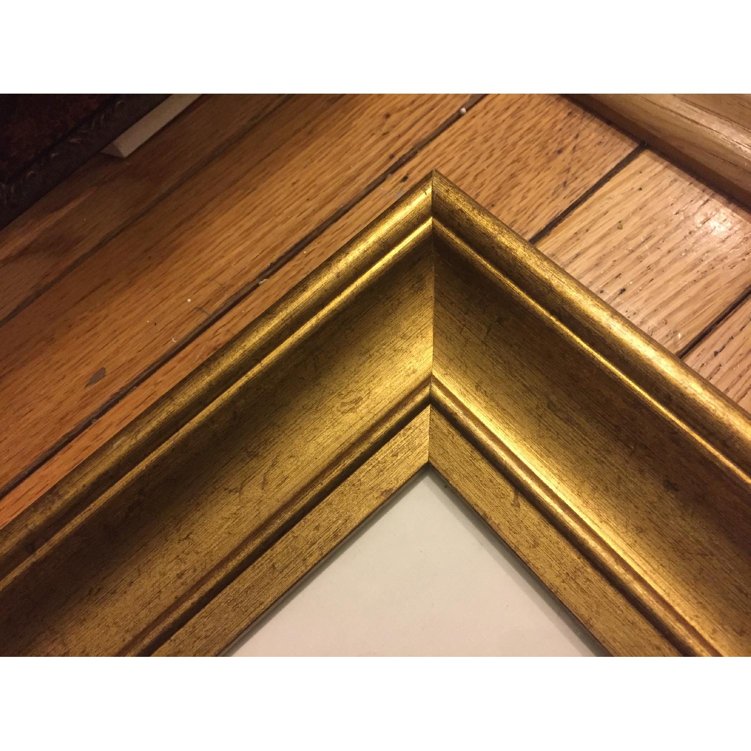 Karen Halbert NYC Painting w/ Gold Frame - AptDeco