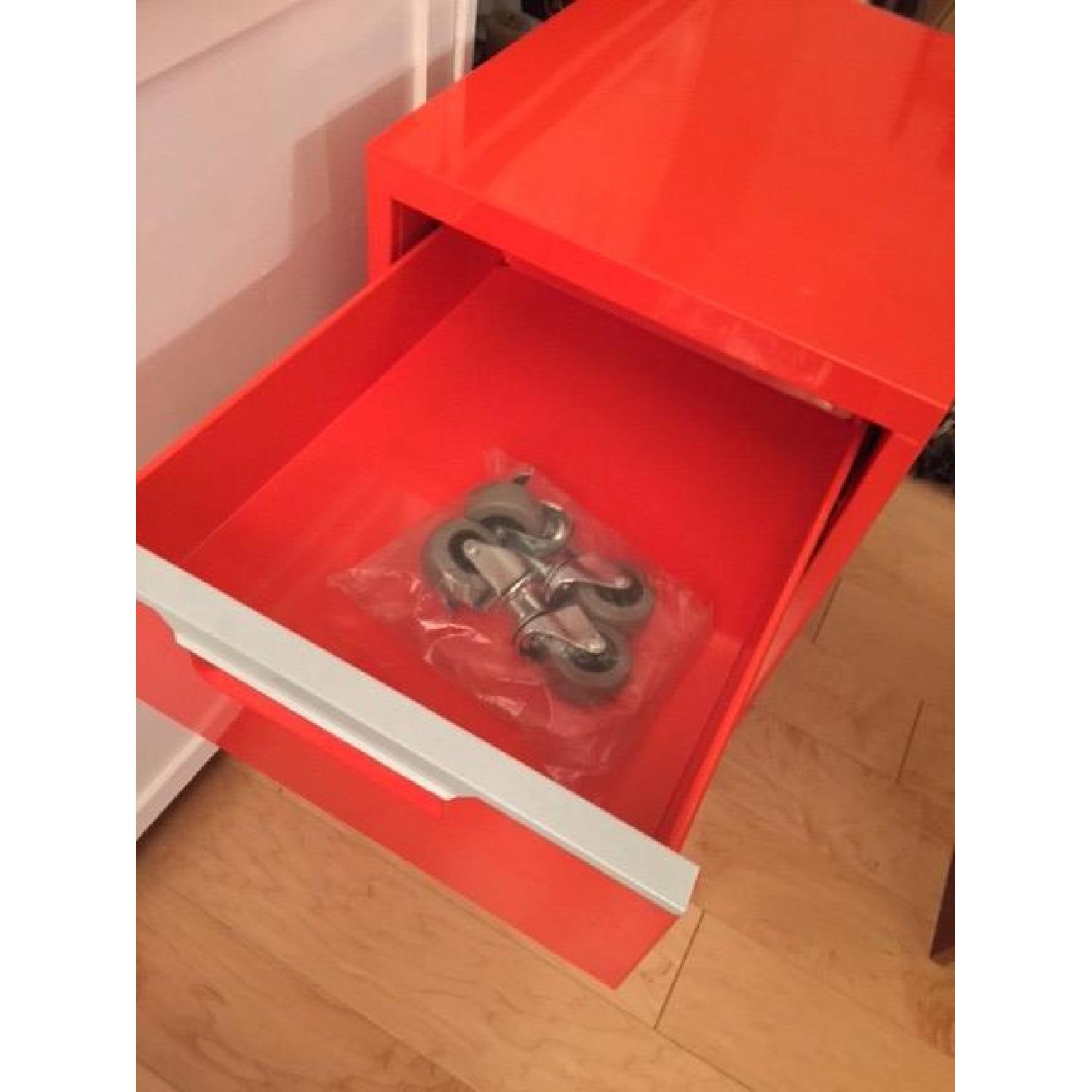 CB2 Bright Orange 3-Drawer Filing Cabinet - AptDeco