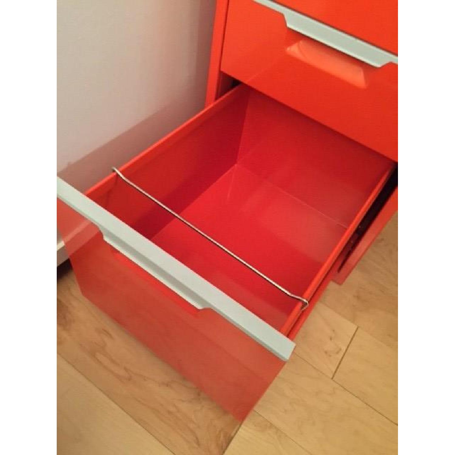 CB2 Bright Orange 3-Drawer Filing Cabinet - AptDeco