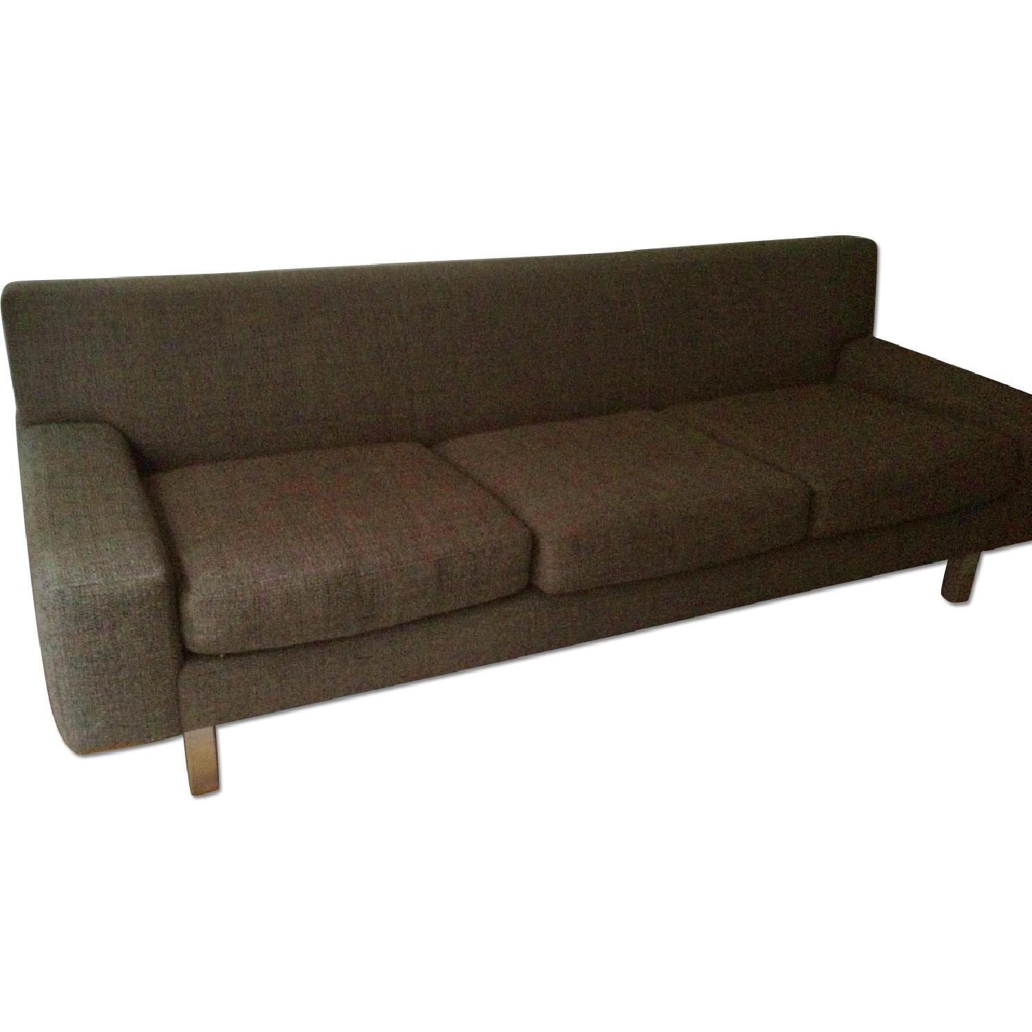 Crate & Barrel Dark Brown Fabric Sofa - AptDeco
