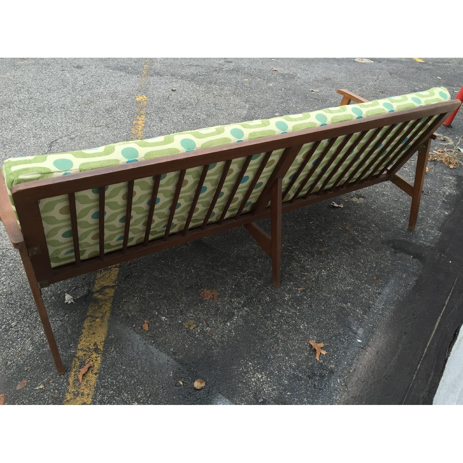 Vintage Wood Frame Sofa + Armchair - AptDeco