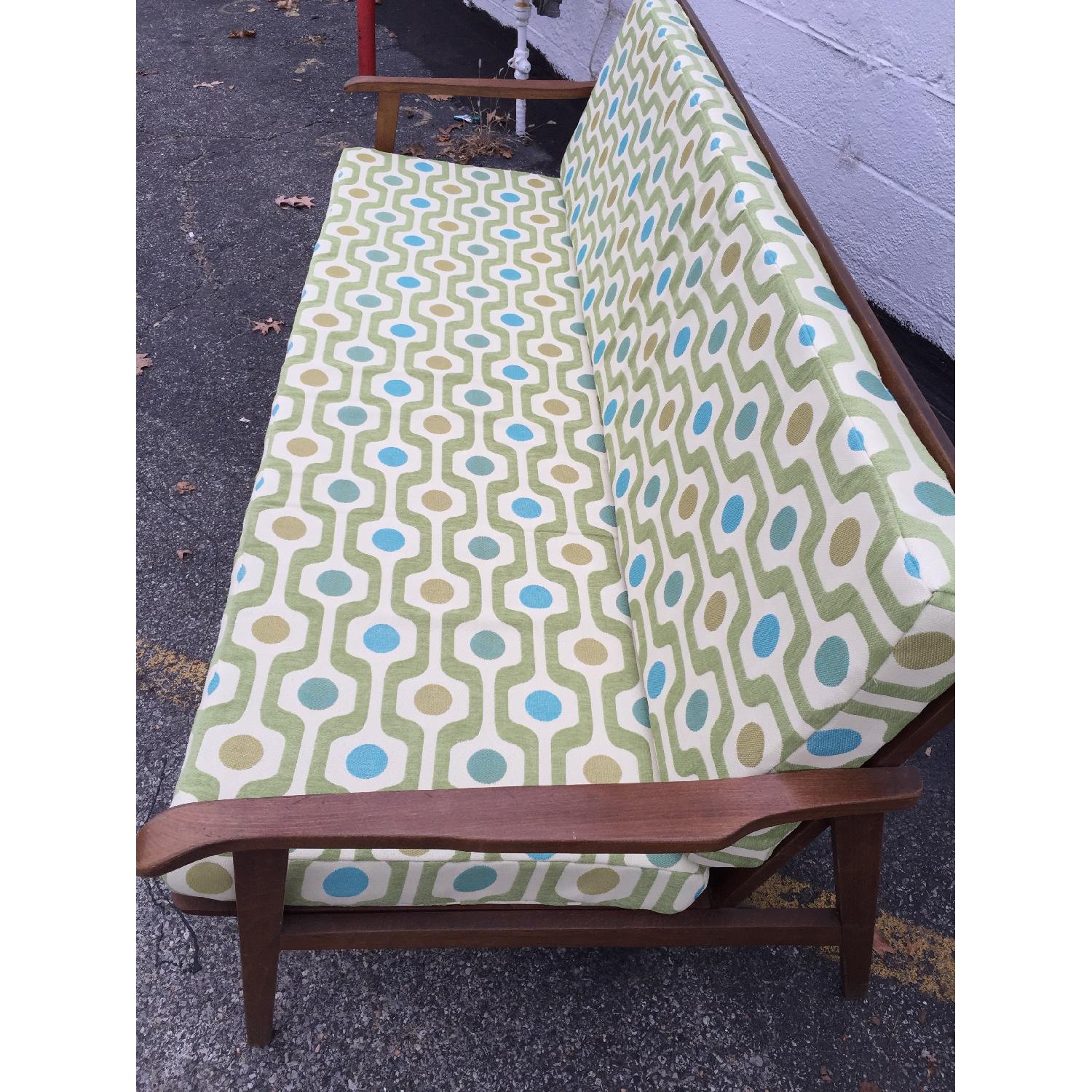 Vintage Wood Frame Sofa + Armchair - AptDeco