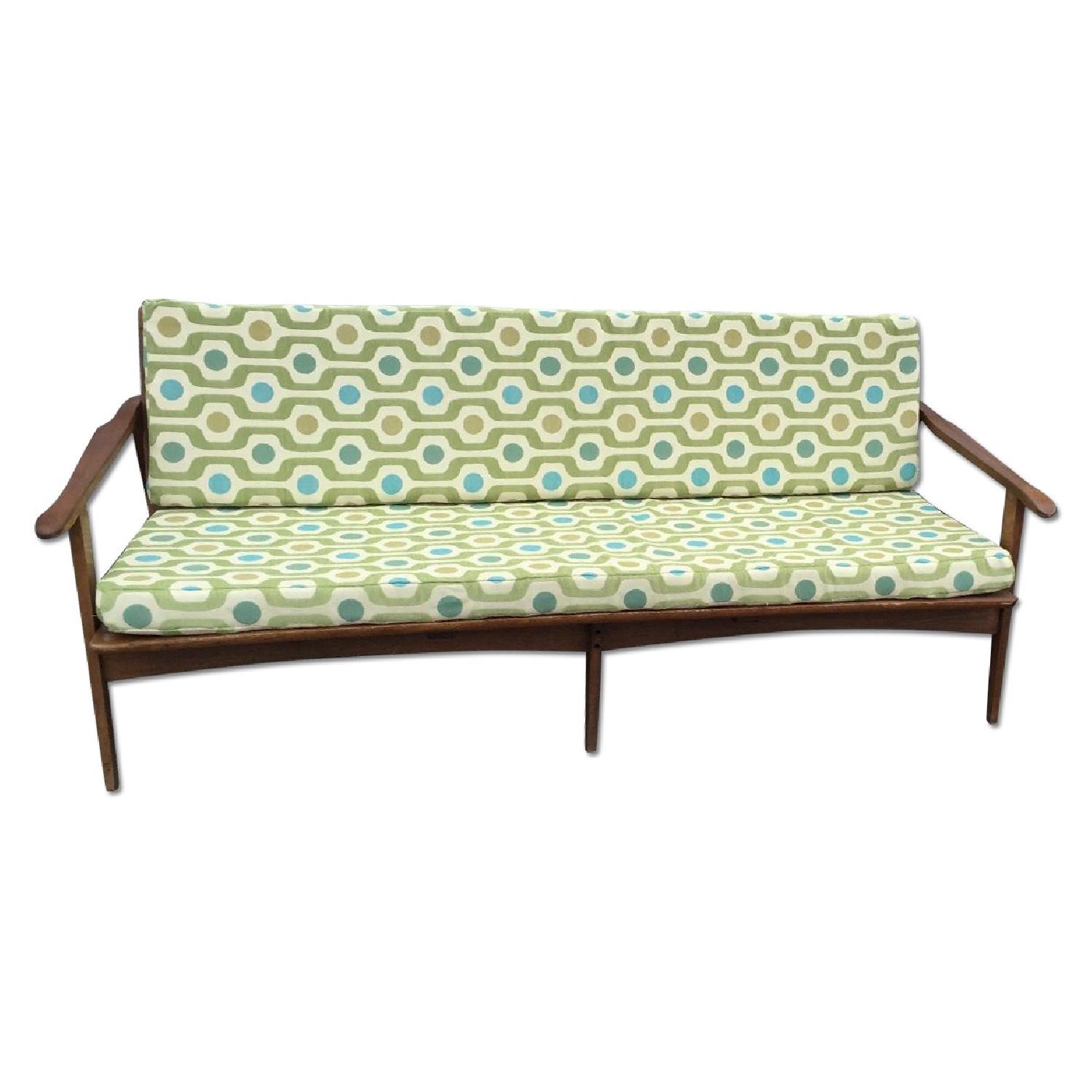 Vintage Wood Frame Sofa + Armchair - AptDeco