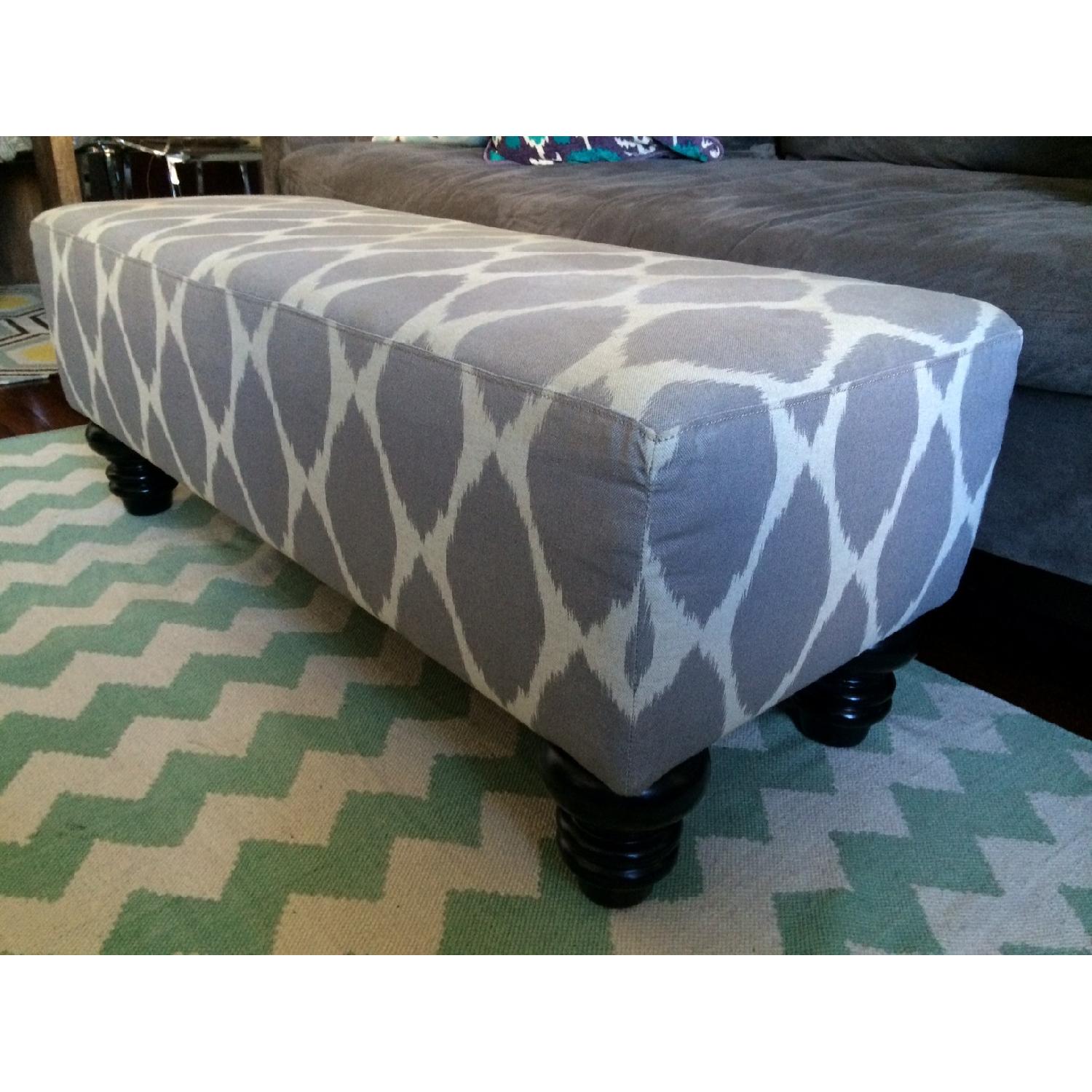 West Elm Ikat Ottoman - AptDeco