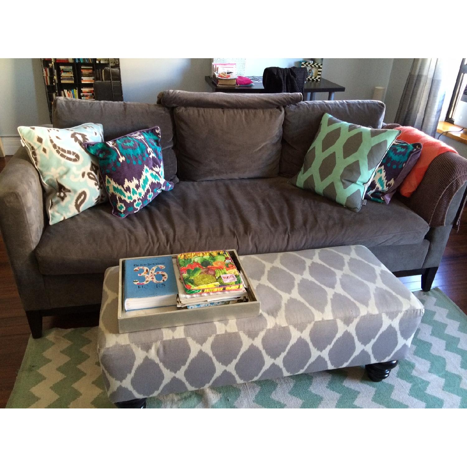 West Elm Ikat Ottoman - AptDeco