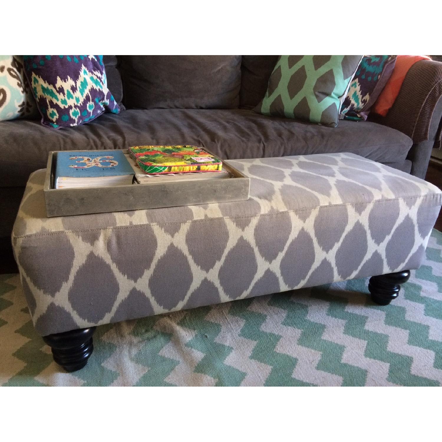 West Elm Ikat Ottoman - AptDeco