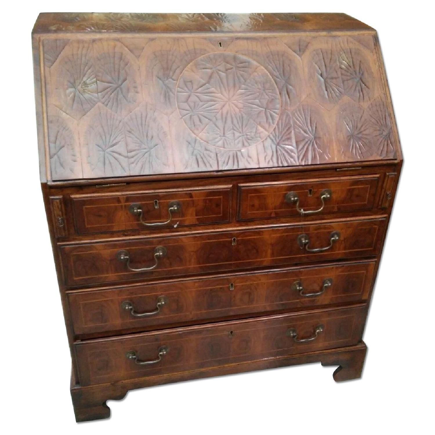 Antique Oyster Secretary Chest - AptDeco
