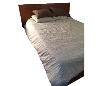 Cherry Wood Queen Bed Frame - AptDeco