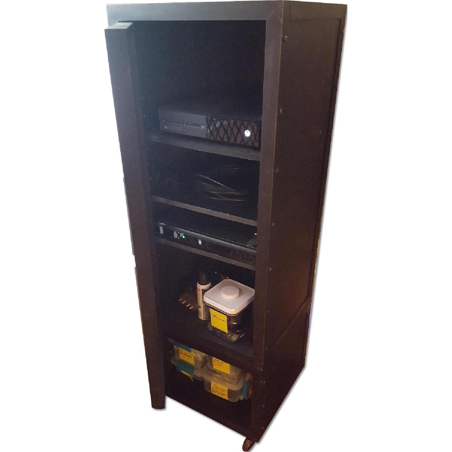 Custom Made Modern Industrial Design Media Cabinet - AptDeco