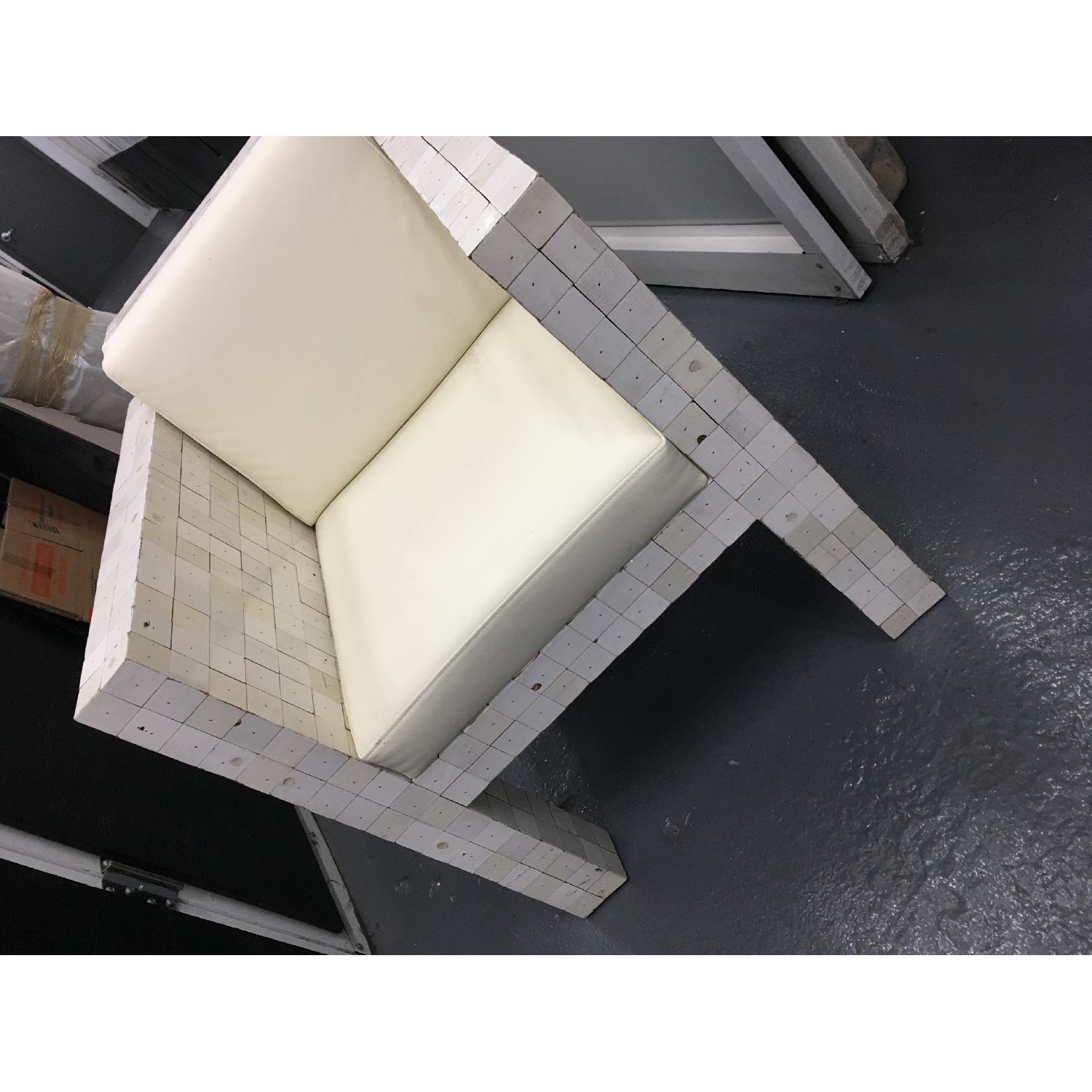 Cream Block Armchair - AptDeco