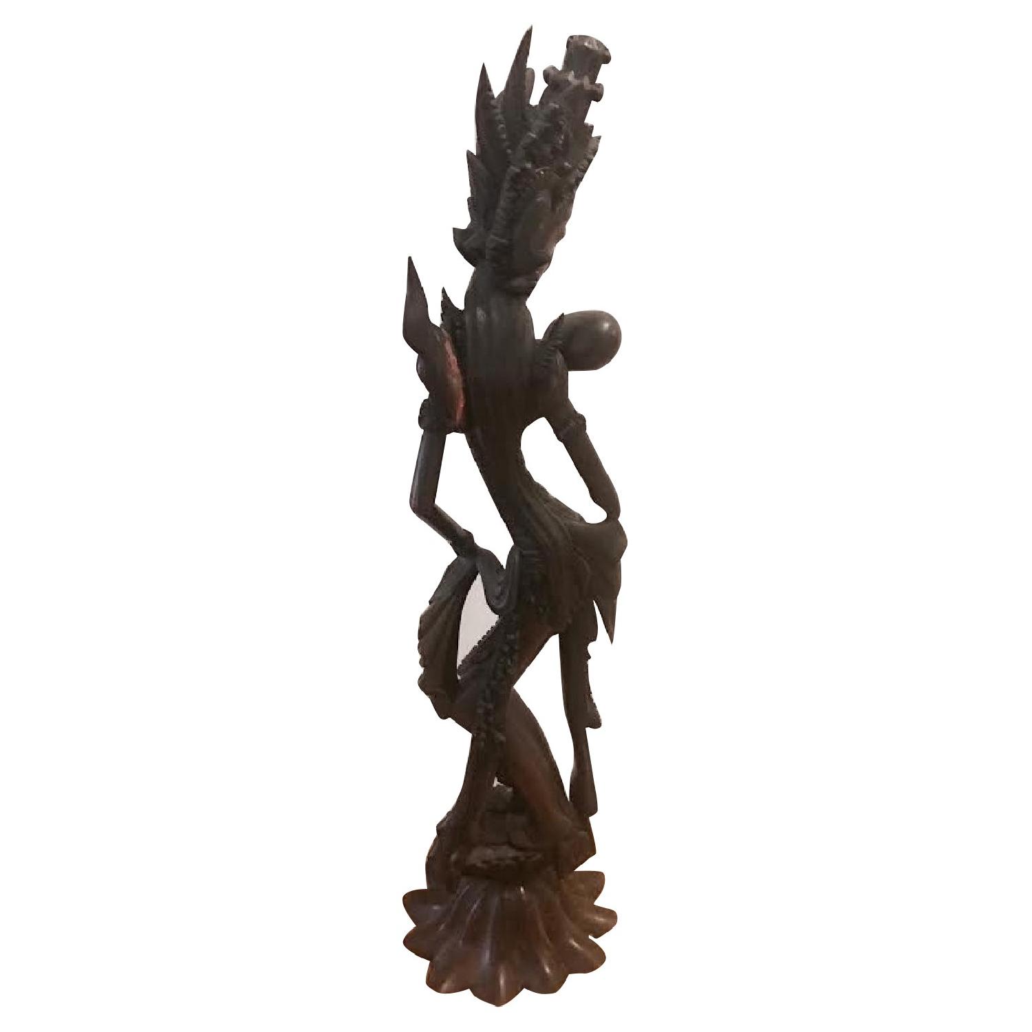 Hand-Carved Rice Goddess Sculpture - AptDeco