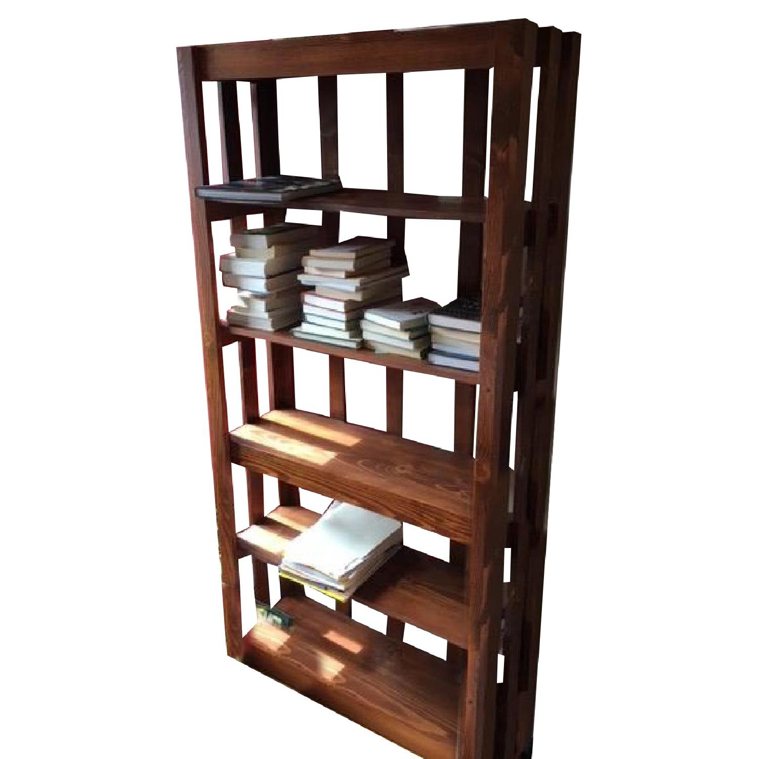 5 Shelf Wooden Bookcase - AptDeco