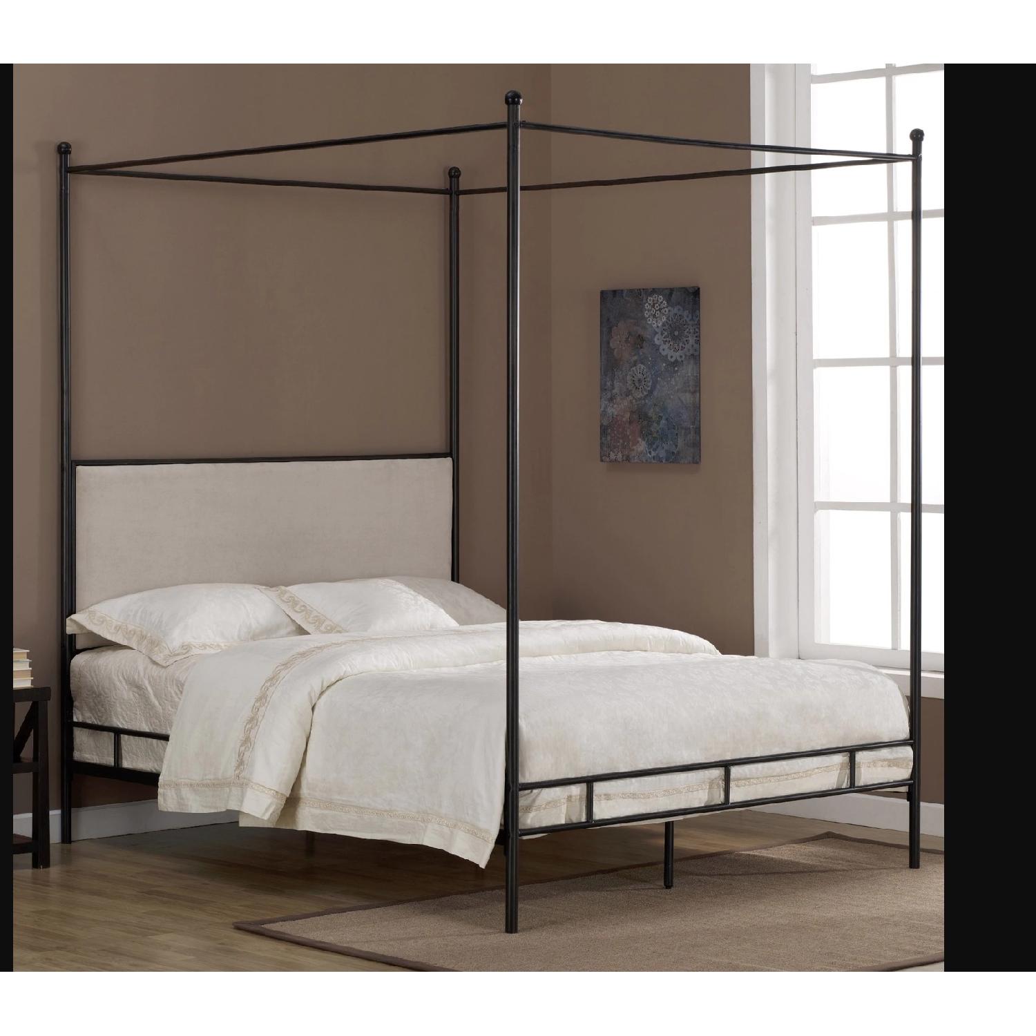 Lauren Upholstered Queen-Size Canopy Bed - AptDeco