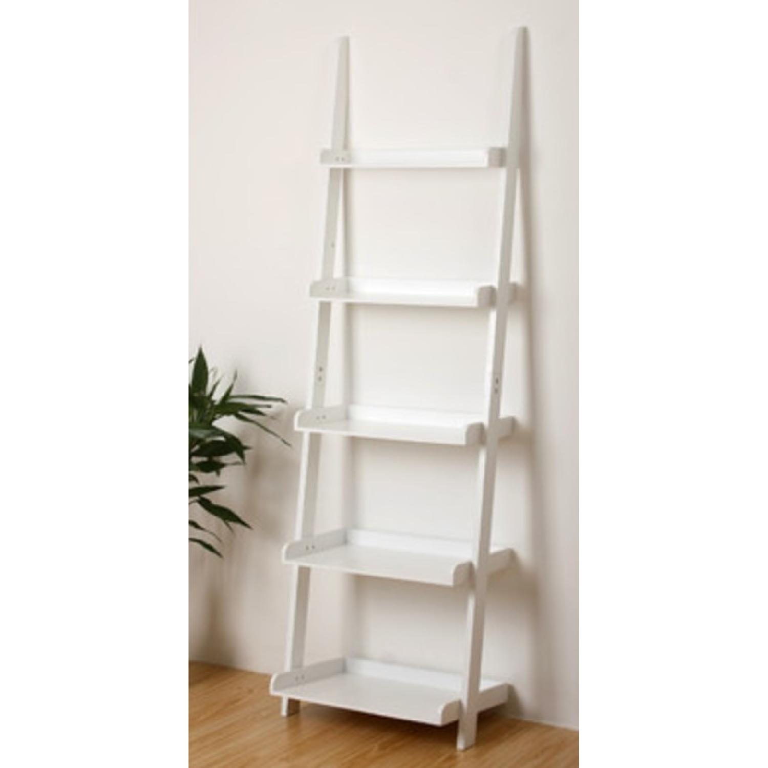 eHemco White Leaning Bookcases - AptDeco