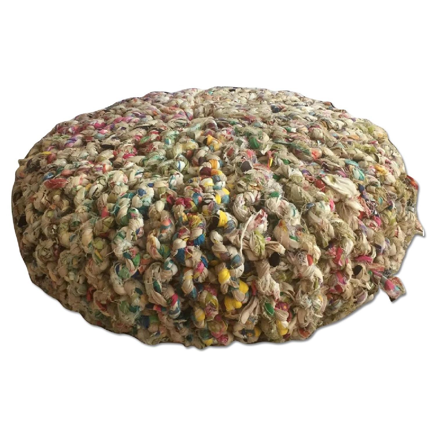 CB2 Multi-Colored/Artsy Ottoman-Pouf - AptDeco