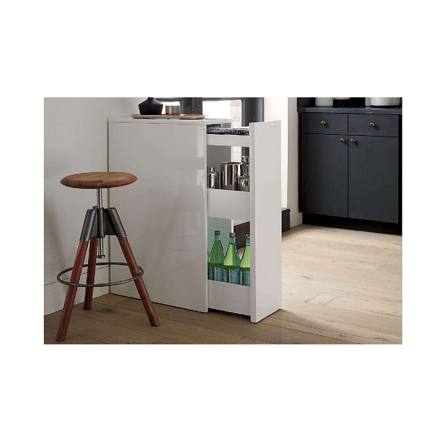 CB2 White Storage Cabinet/Bar. - AptDeco