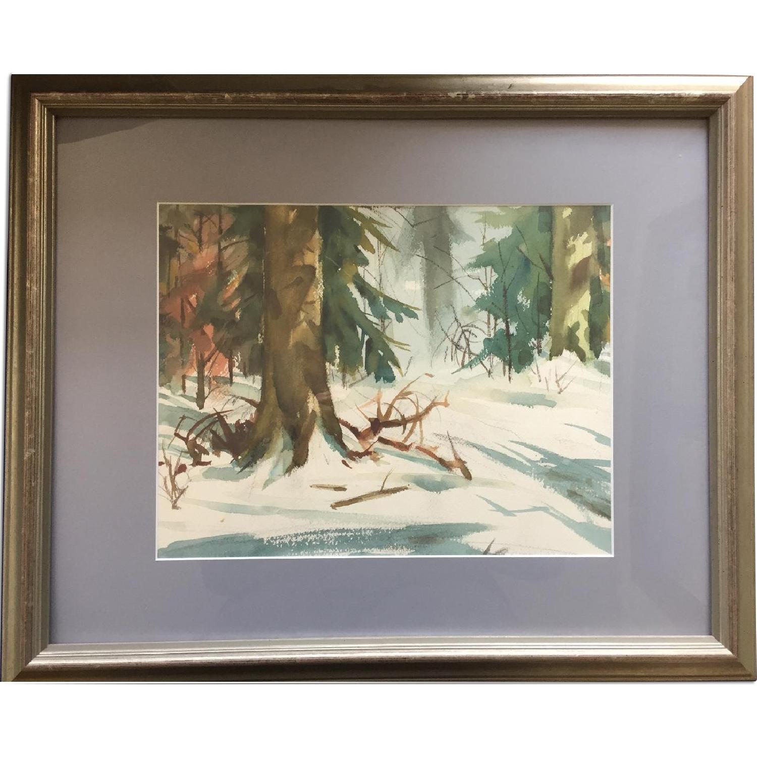 Framed Original Richard Lillis Watercolor - AptDeco