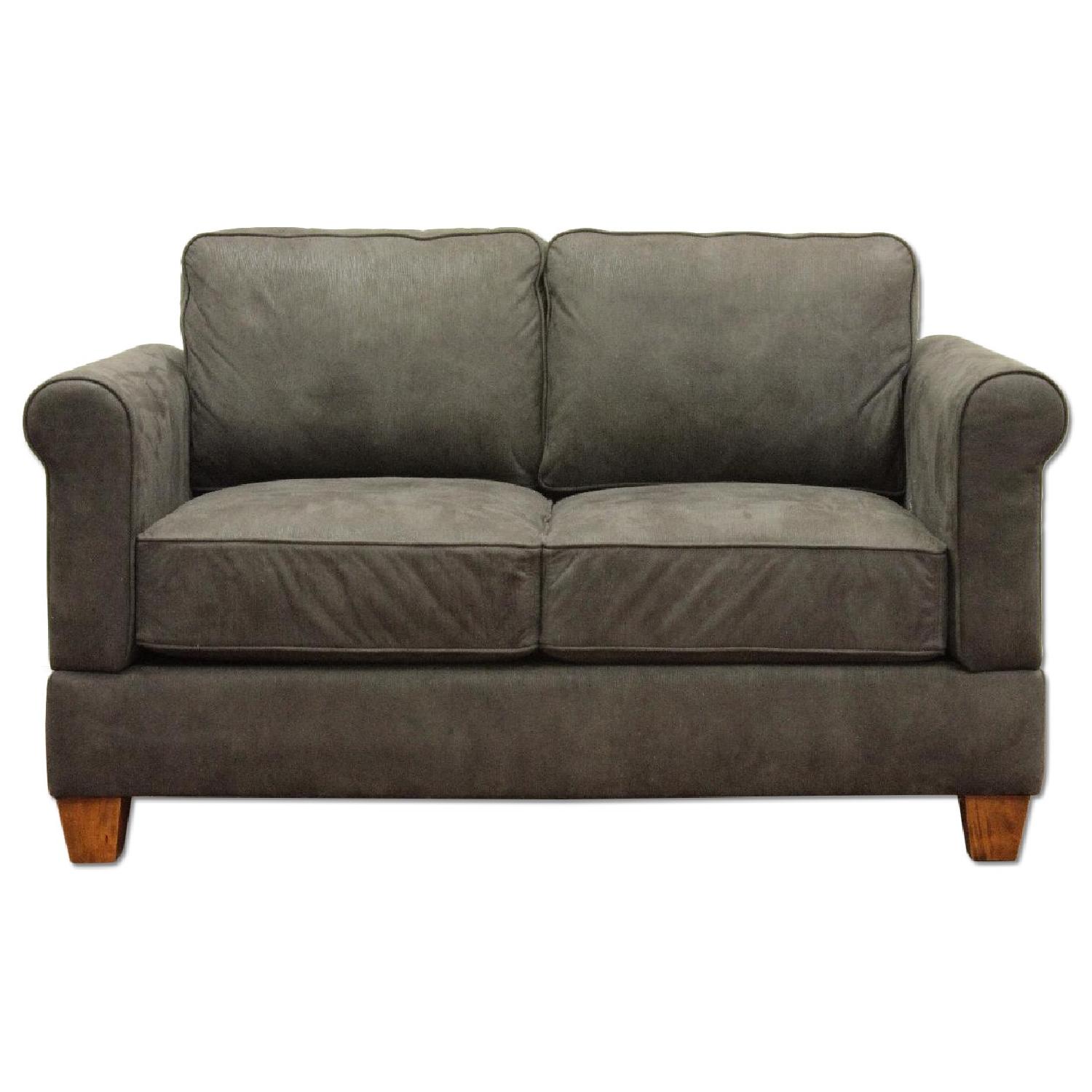 Simplicity Sofas Megan Solid Oak Frame Loveseat - AptDeco