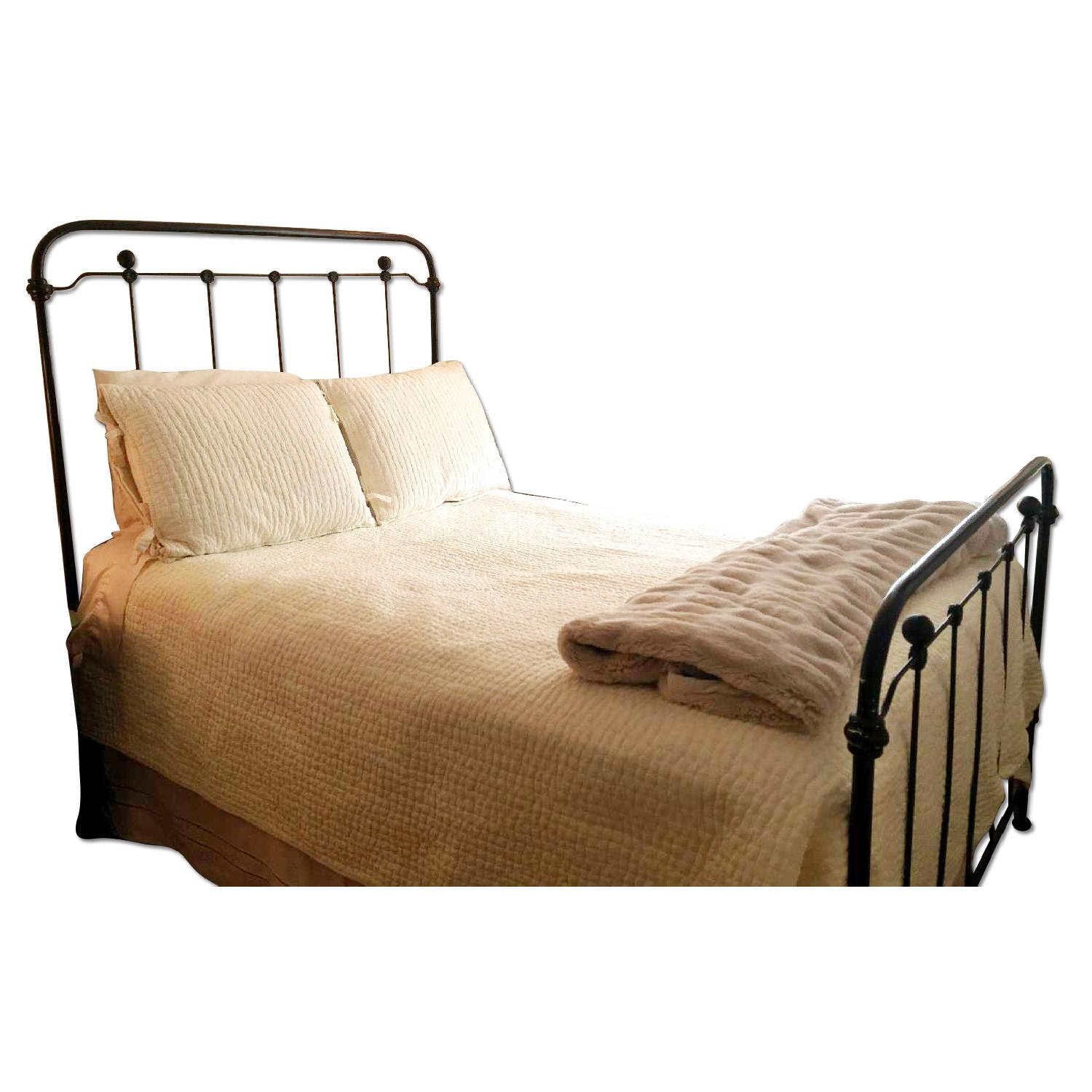 Antique Wrought Iron Full Size Bed Frame - AptDeco