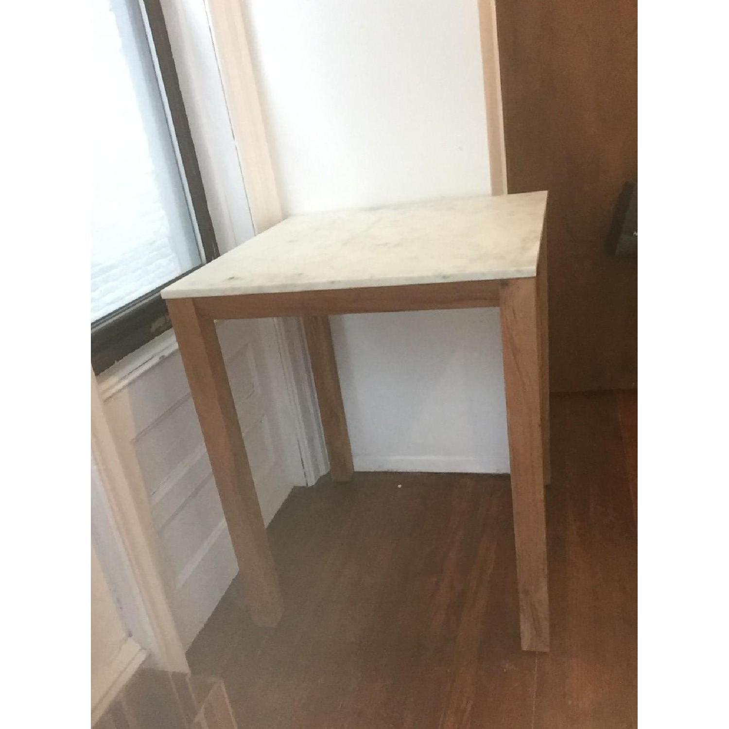 CB2 Marble Top High Counter Table - AptDeco