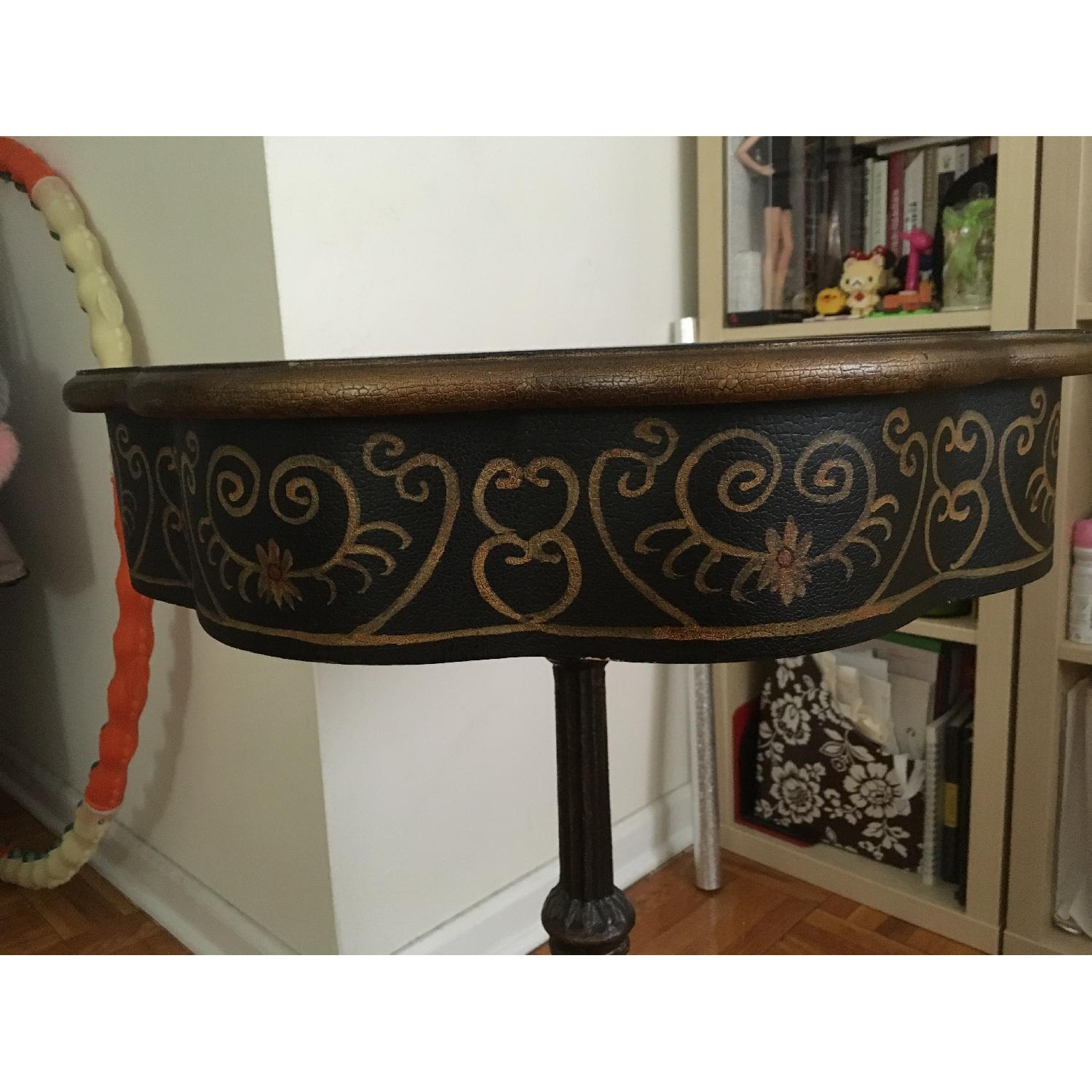 Antique Patterned Side Table - AptDeco