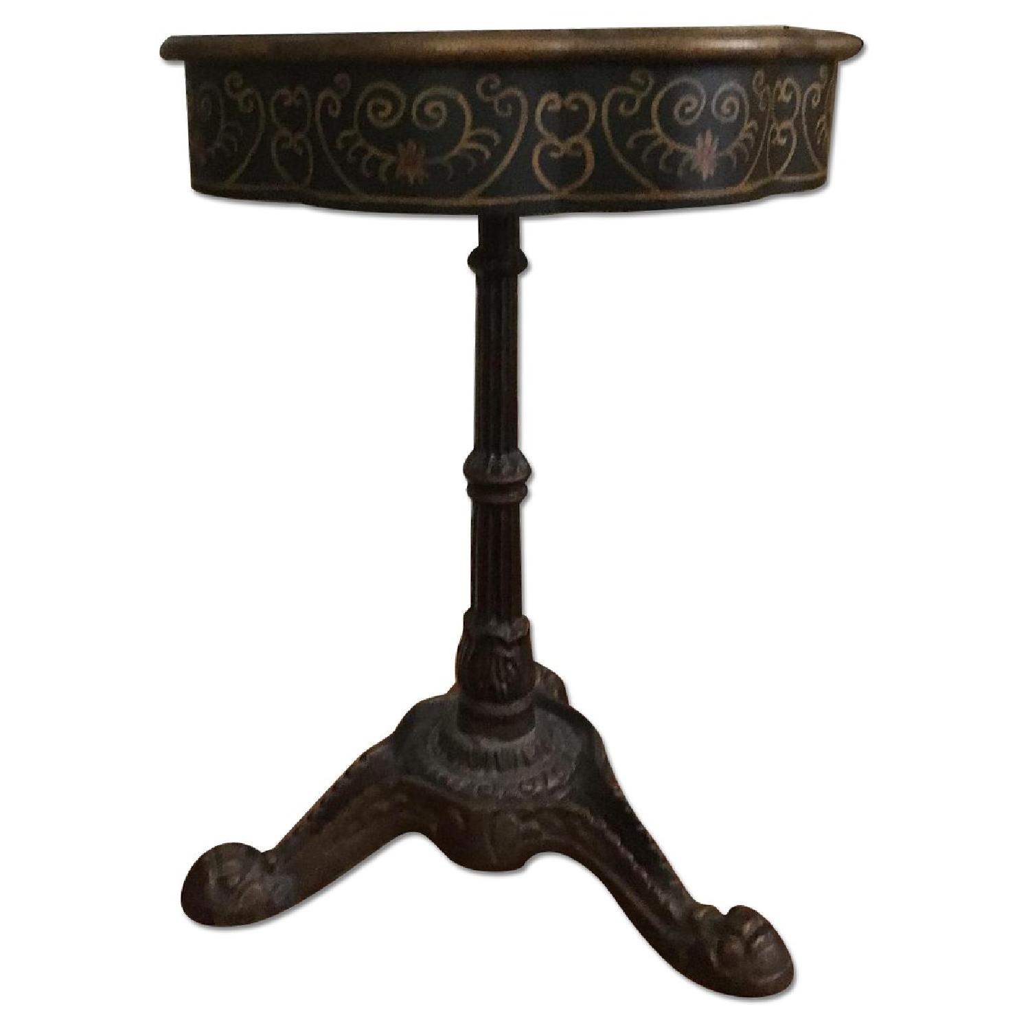 Antique Patterned Side Table - AptDeco