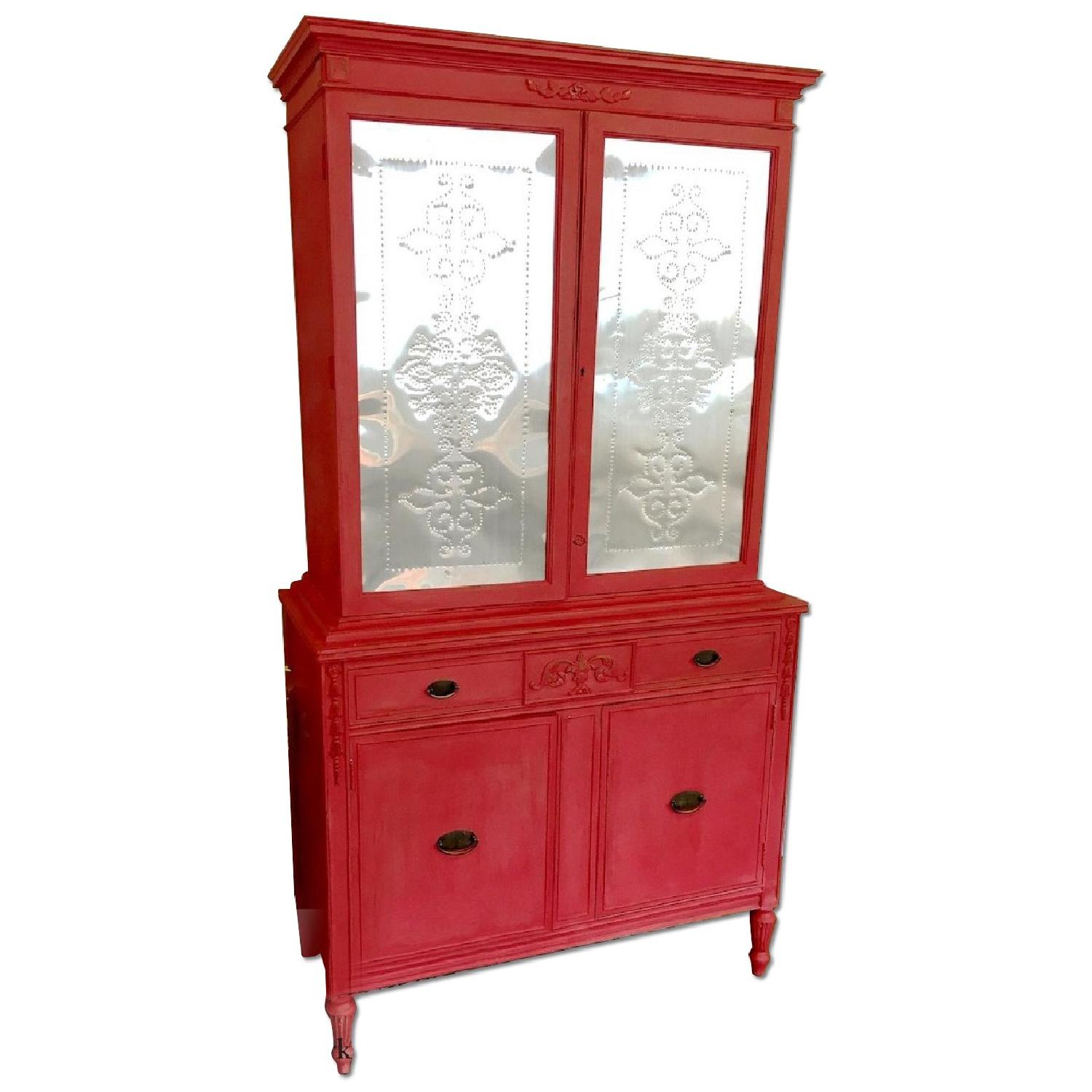 Red Pie Safe Cupboard - AptDeco