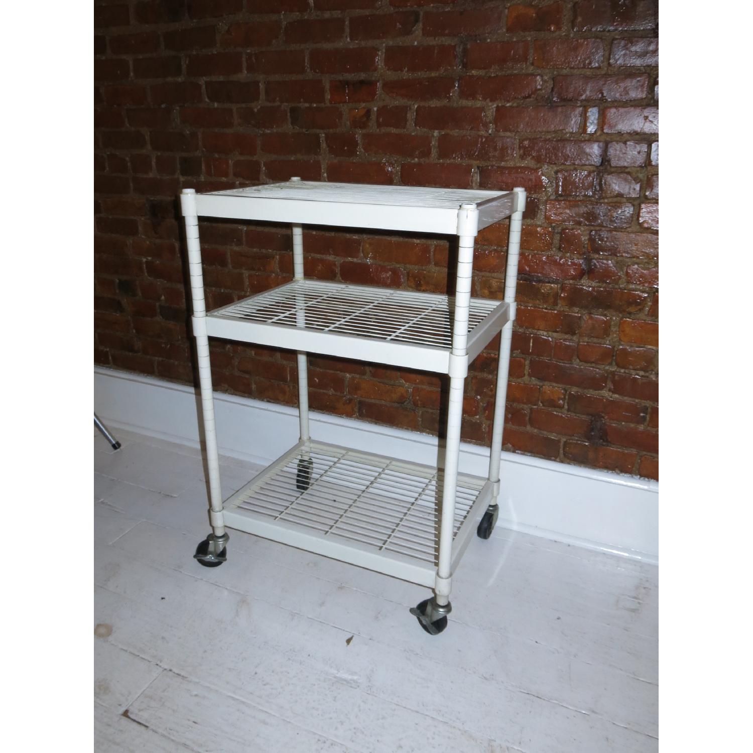 Container Store White Storage Racks - Set of 2 - AptDeco