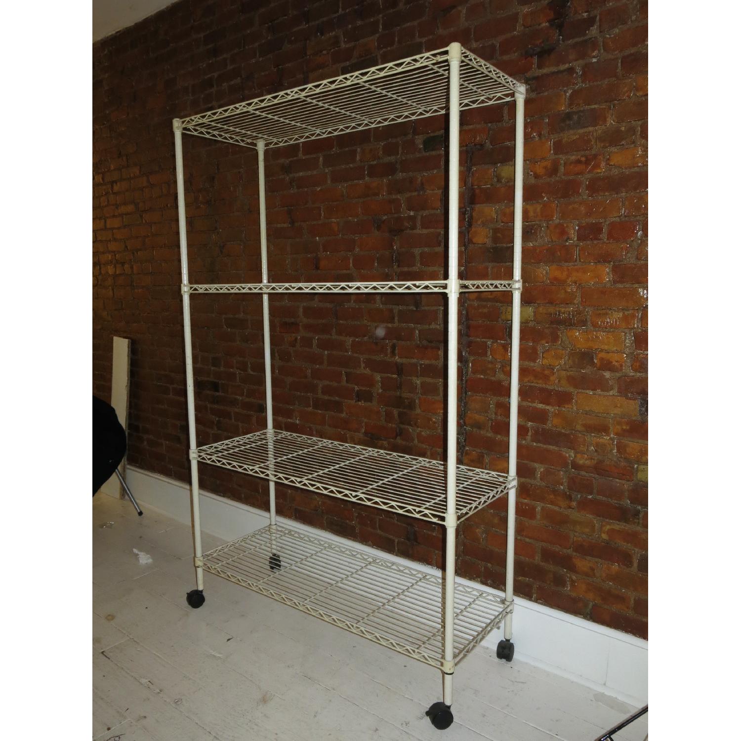 Container Store White Storage Racks - Set of 2 - AptDeco