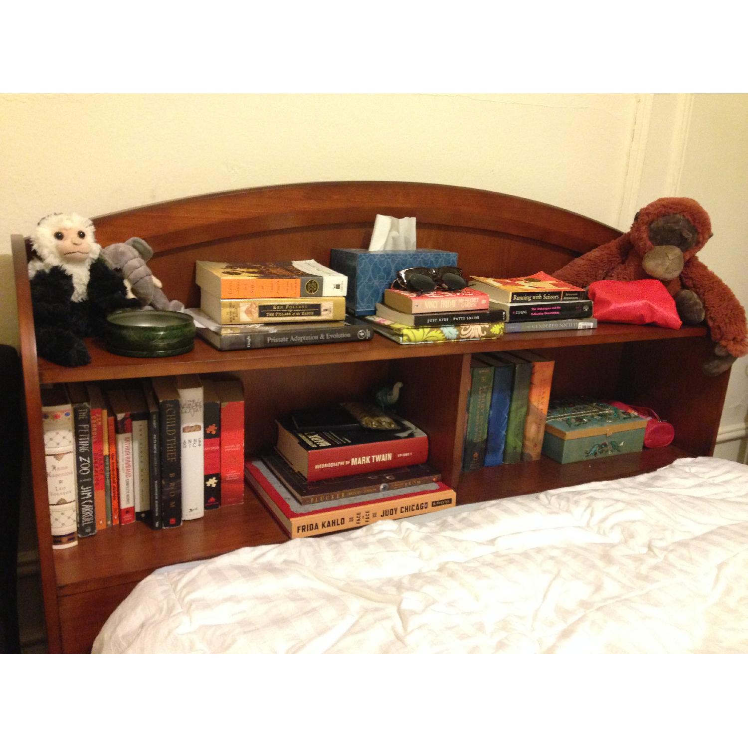 Captains Full Size Bed Frame with Bookshelf-Headboard - AptDeco