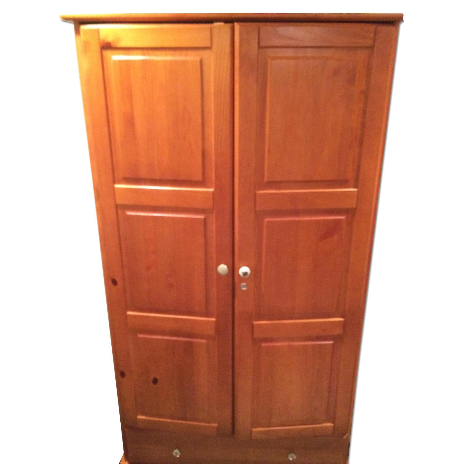 Solid Wood Armoire with Anthropologie Hardware - AptDeco