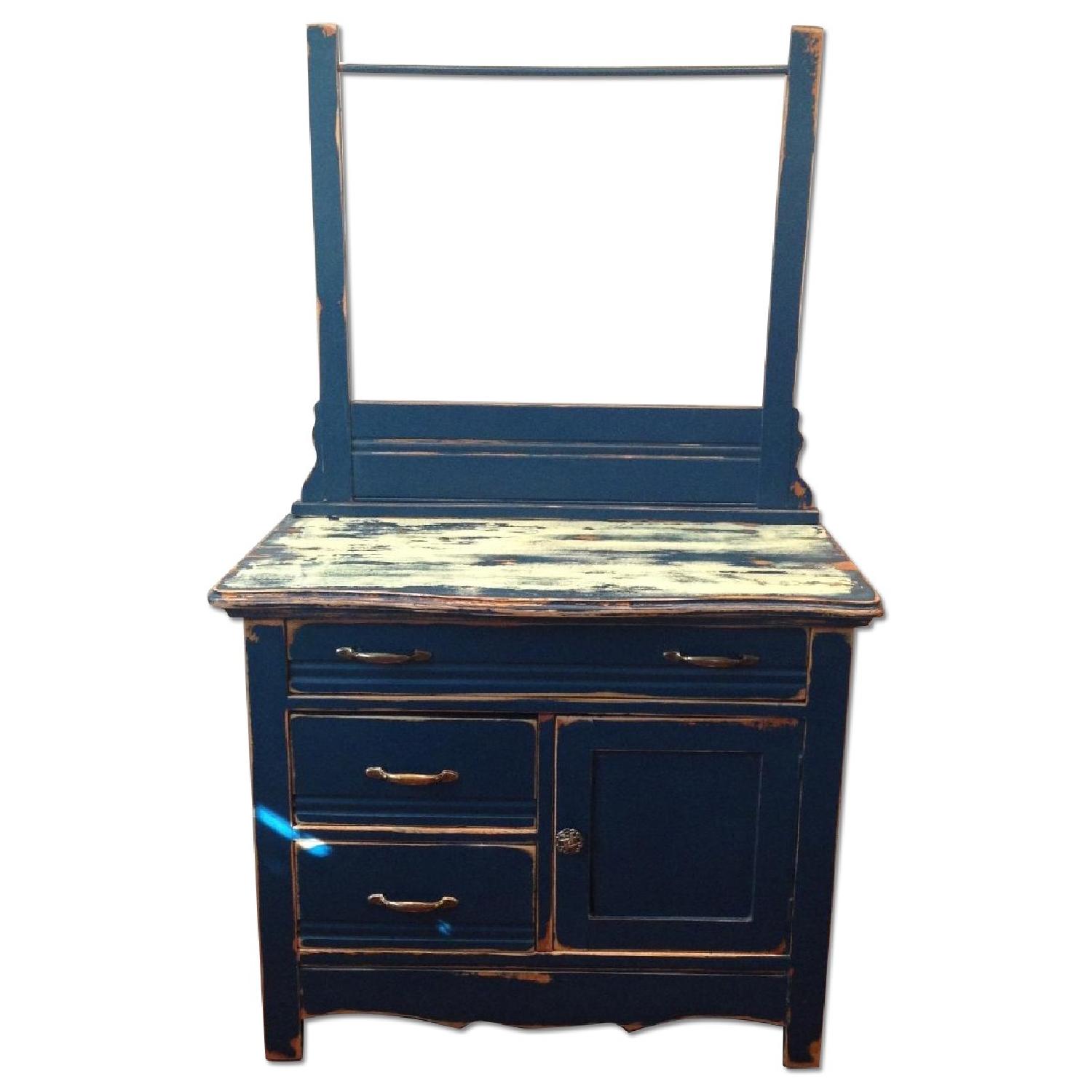 Refinished Distressed Old Wash Stand - AptDeco