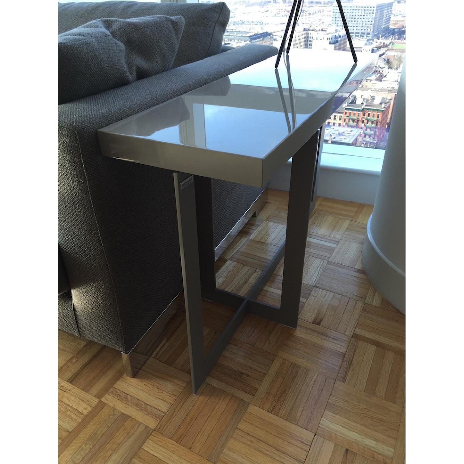 Molteni Console Domino Grey Glossy Table - AptDeco