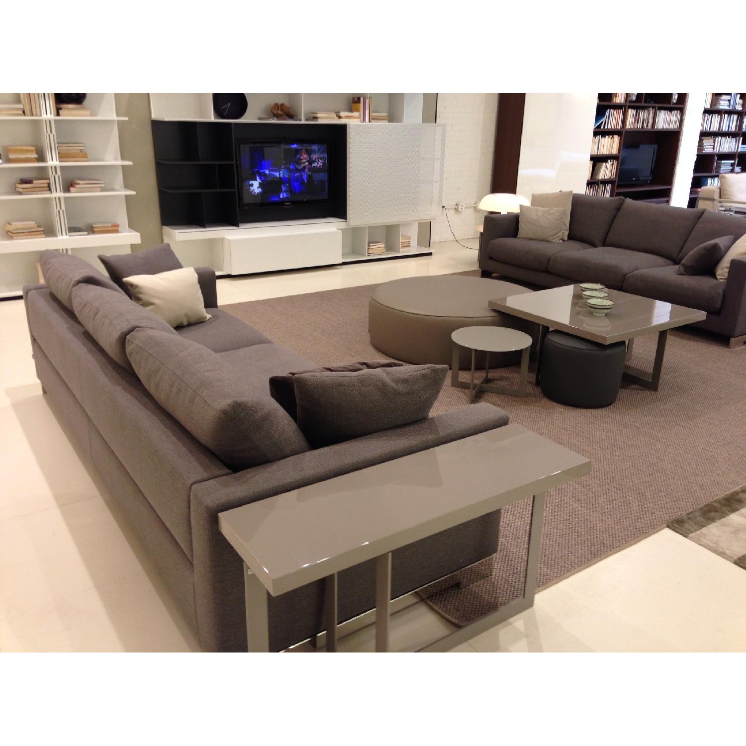 Molteni Console Domino Grey Glossy Table - AptDeco