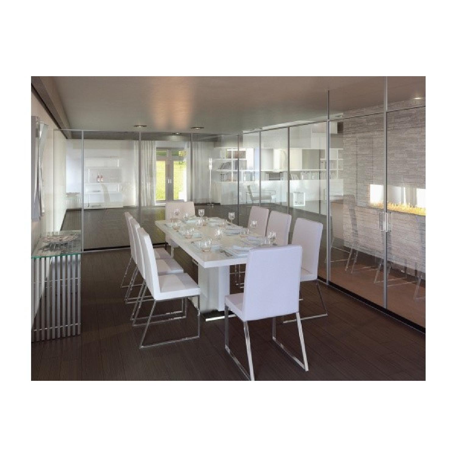 Modani Lexington Extendable Mid Century Modern Dining Table in White ...