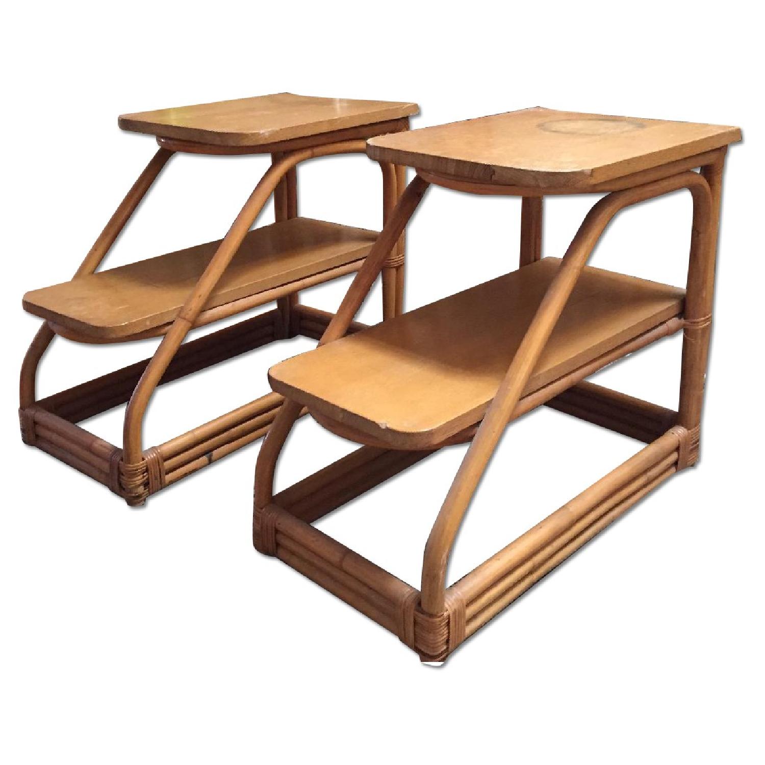 Vintage 1940s/1950s Bamboo Side Tables - AptDeco