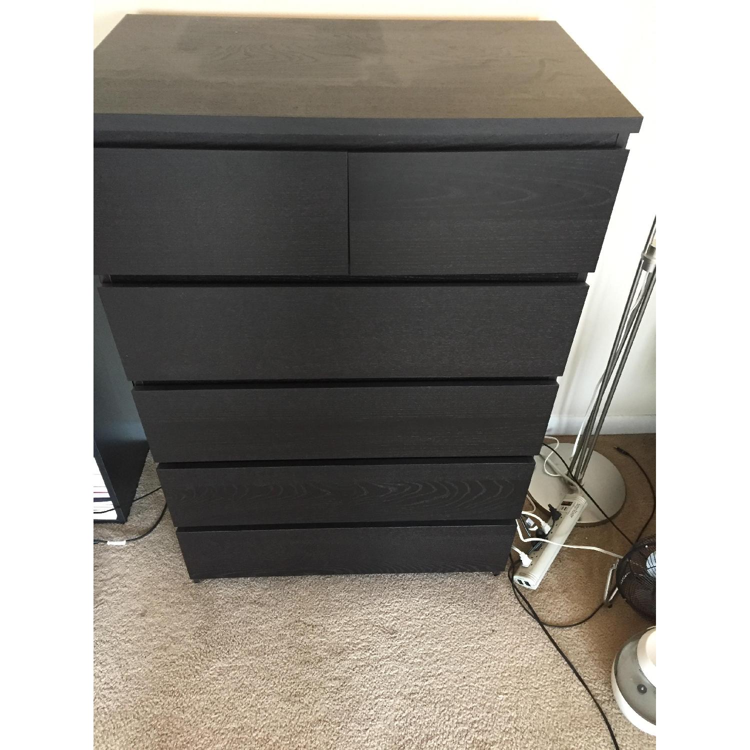 Ikea Malm Brown 6 Drawer Dresser - AptDeco