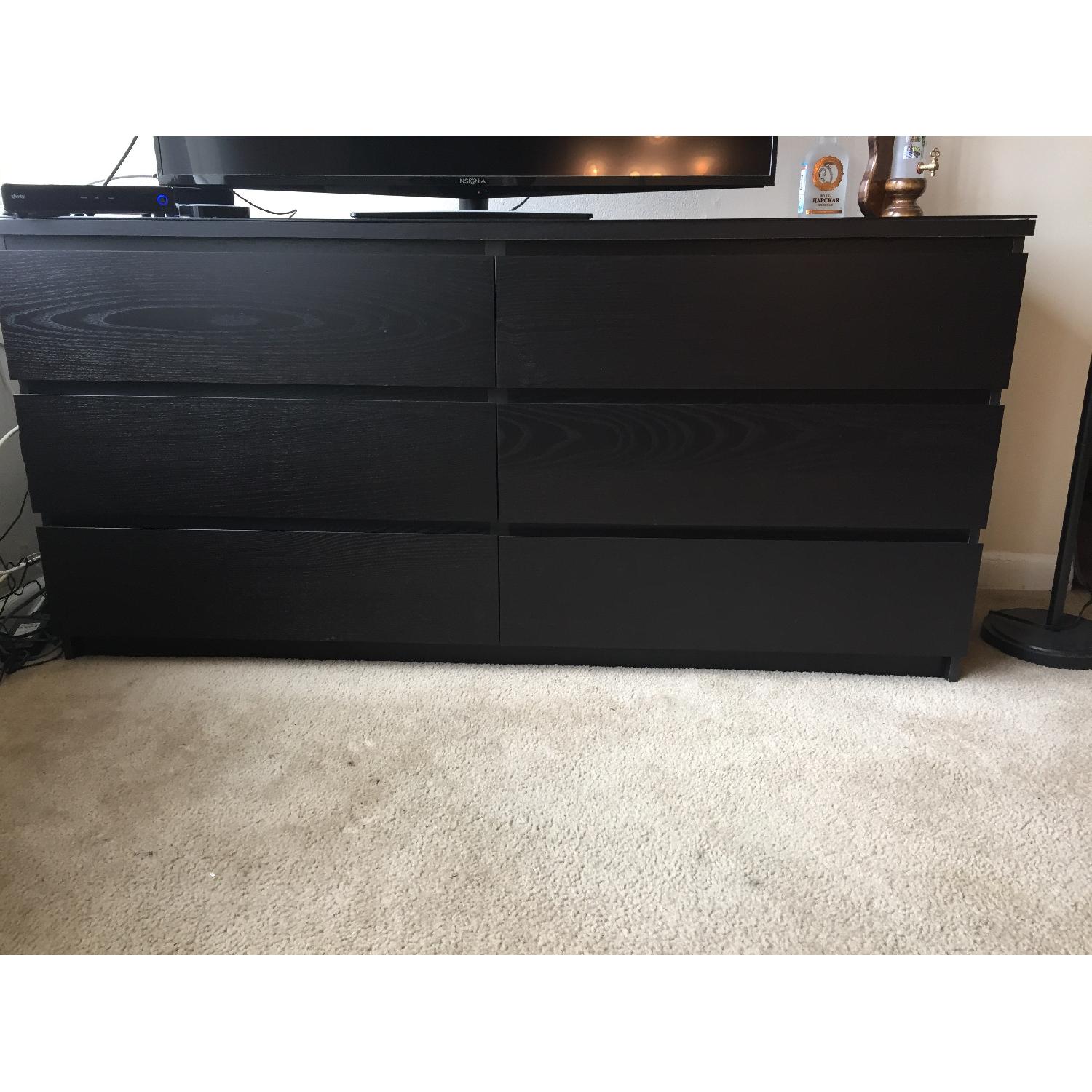 Ikea Malm Brown 6 Drawer Dresser - AptDeco