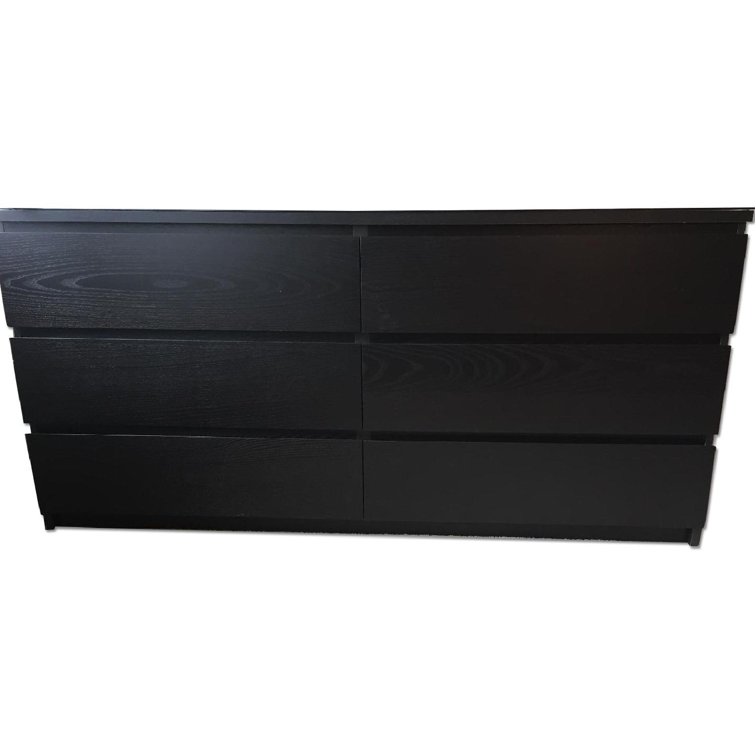 Ikea Malm Brown 6 Drawer Dresser - AptDeco
