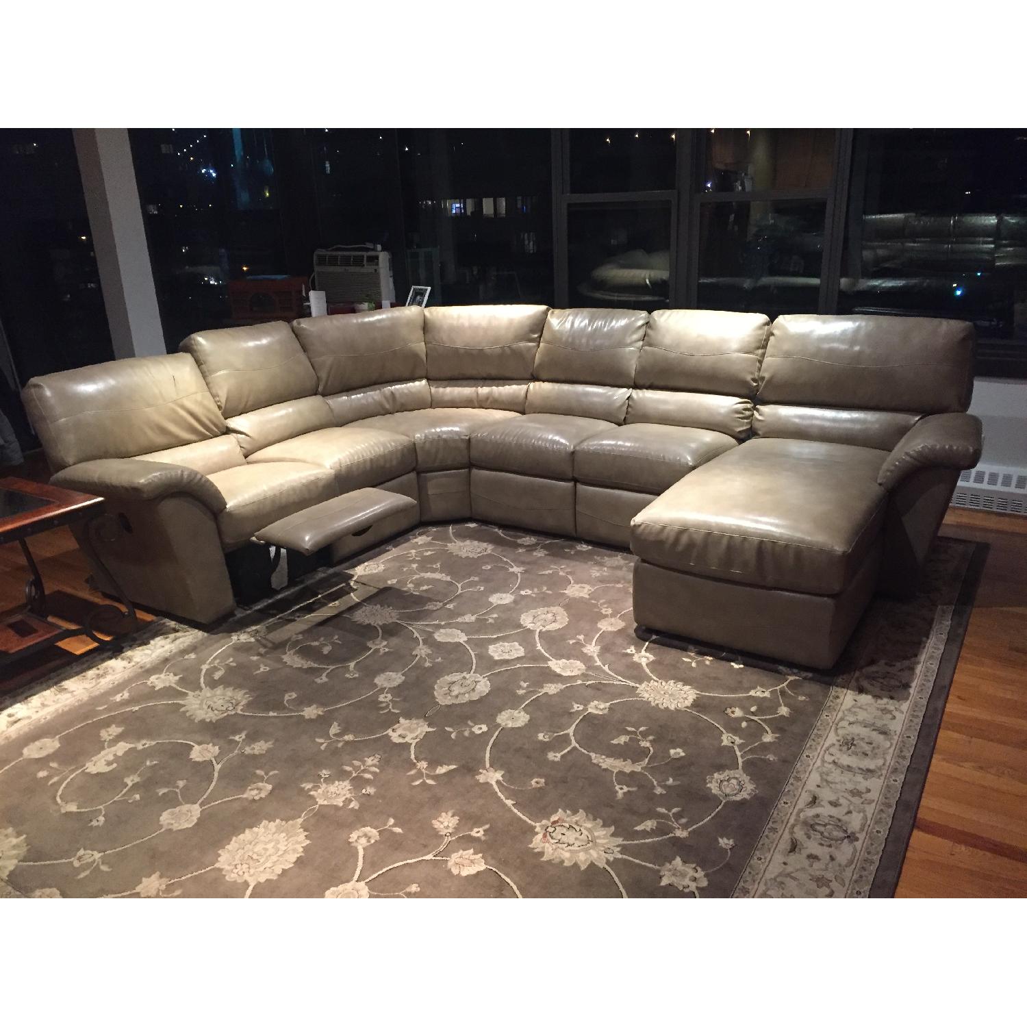 La-Z-Boy Reese Leather Sectional Sofa - AptDeco