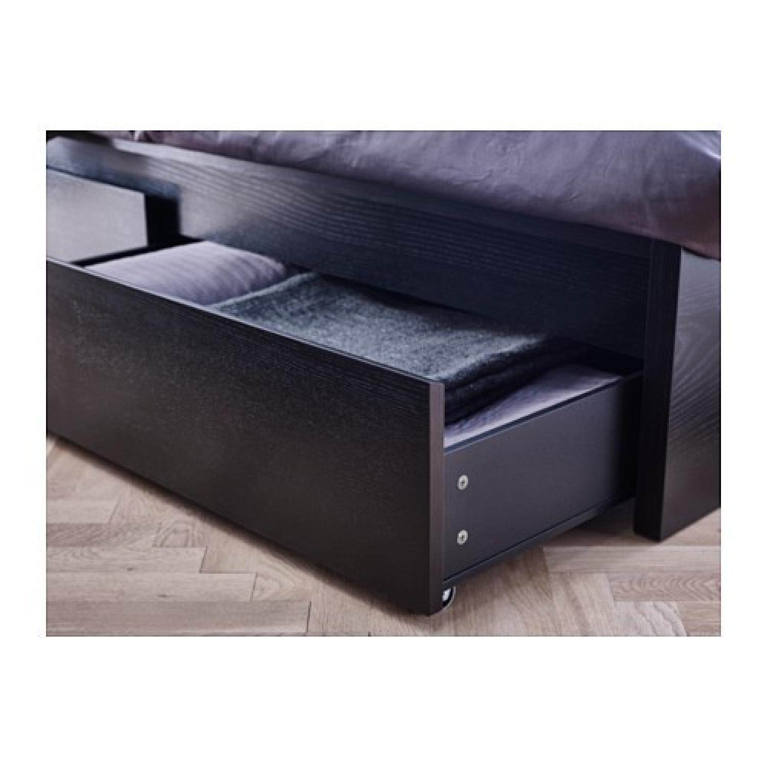 Ikea Queen Size Storage Bed Frame w/ Lonset Slats - AptDeco